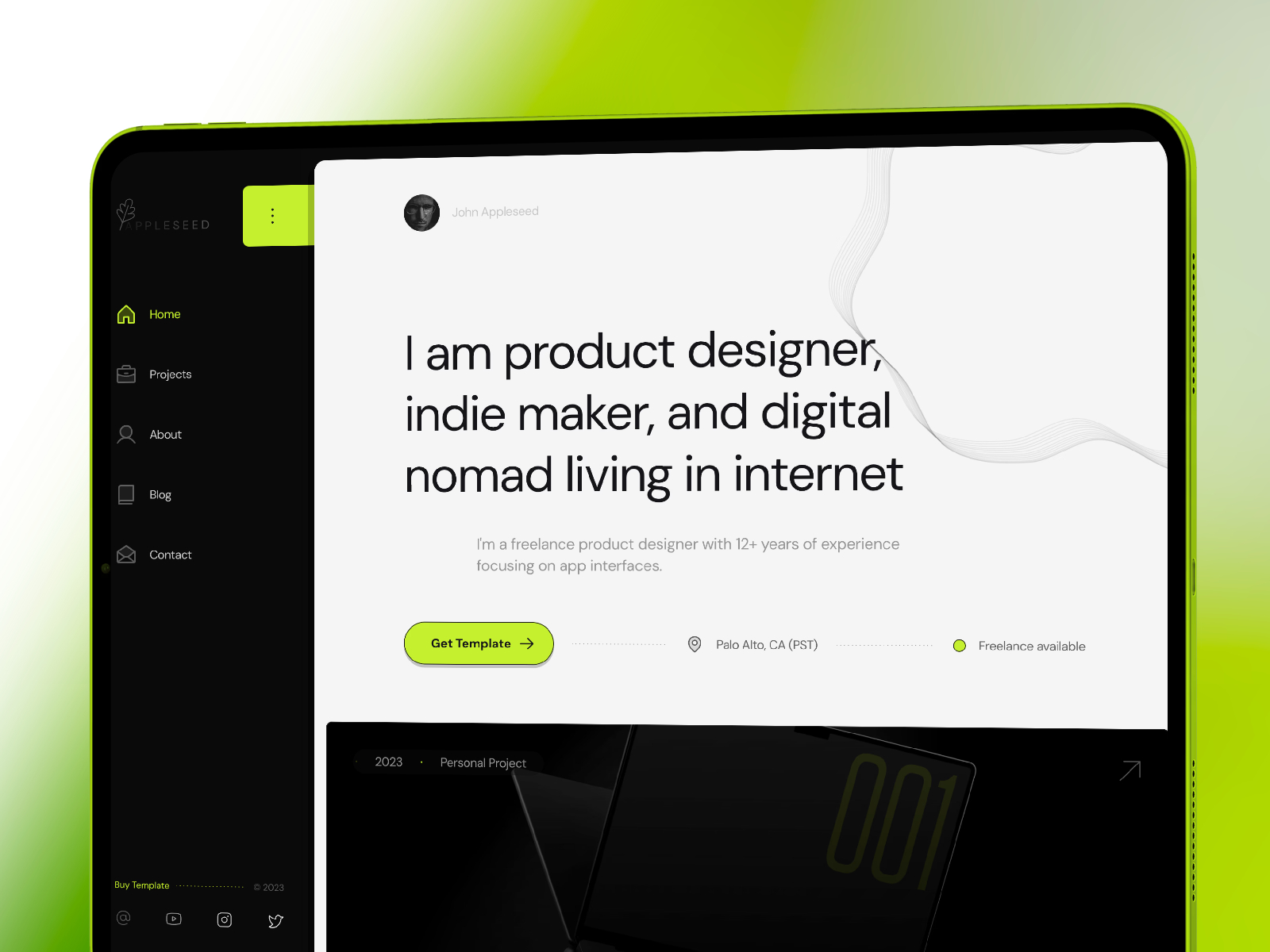 Appleseed: Free Personal Website Template by Easyfast — Framer Marketplace