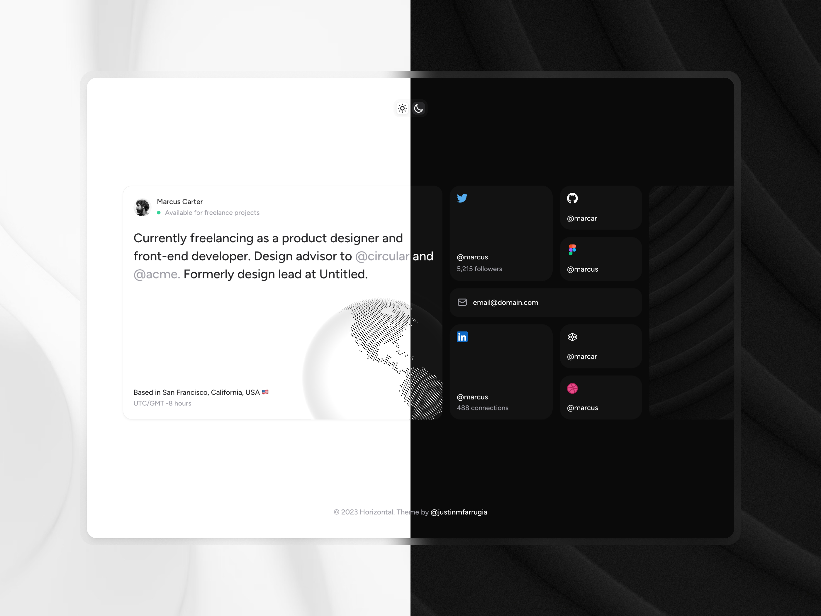 Horizontal: Free Portfolio Website Template by Justin Farrugia — Framer ...