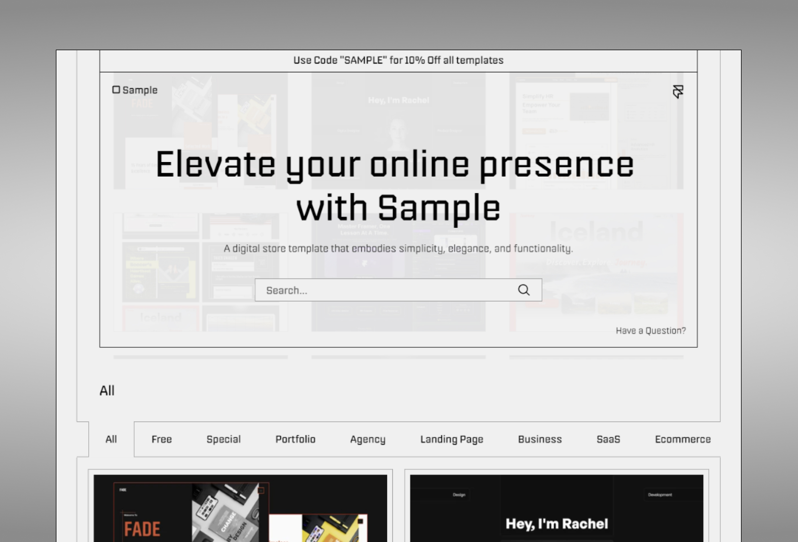 Sample: Free Personal Website Template by Thaer Swailem — Framer ...