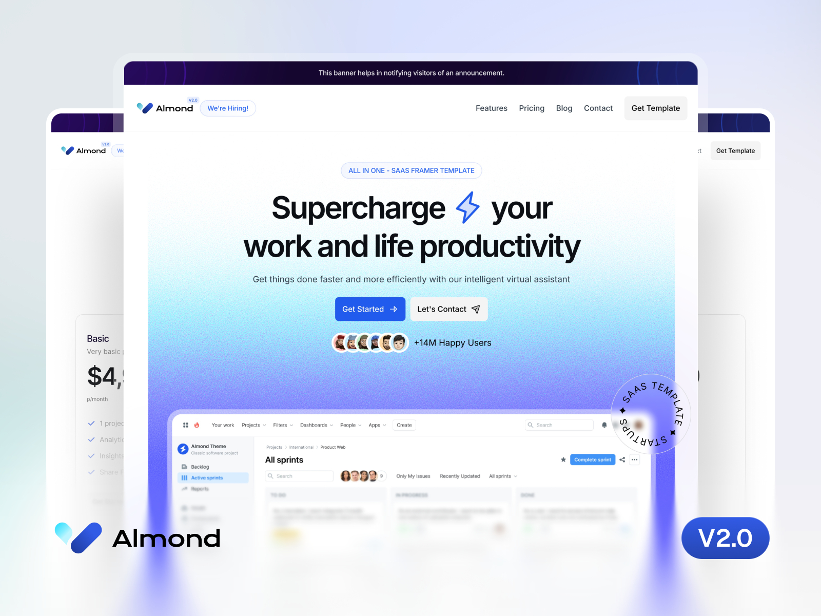 Almond: Free SaaS Website Template by Create UI™ — Framer Marketplace