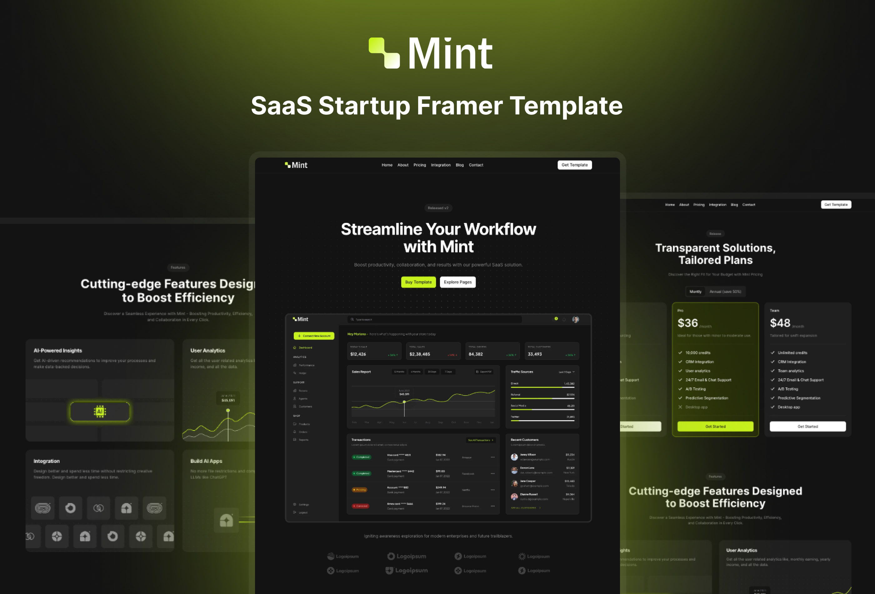 Mint: Free SaaS Website Template by Ninja Designs — Framer Marketplace