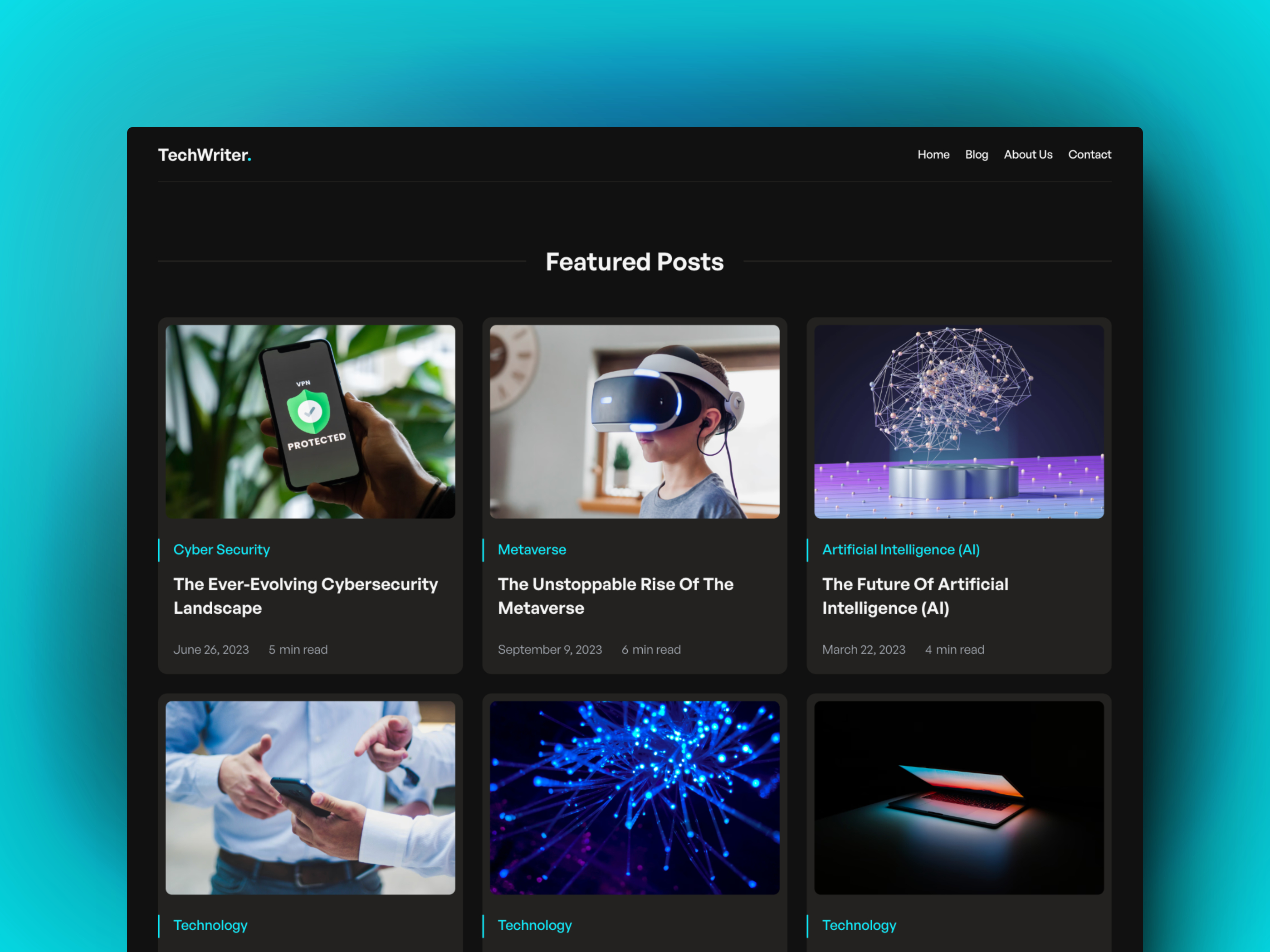 TechWriter: Free Tech Blog Website Template by Luca Da Corte — Framer ...