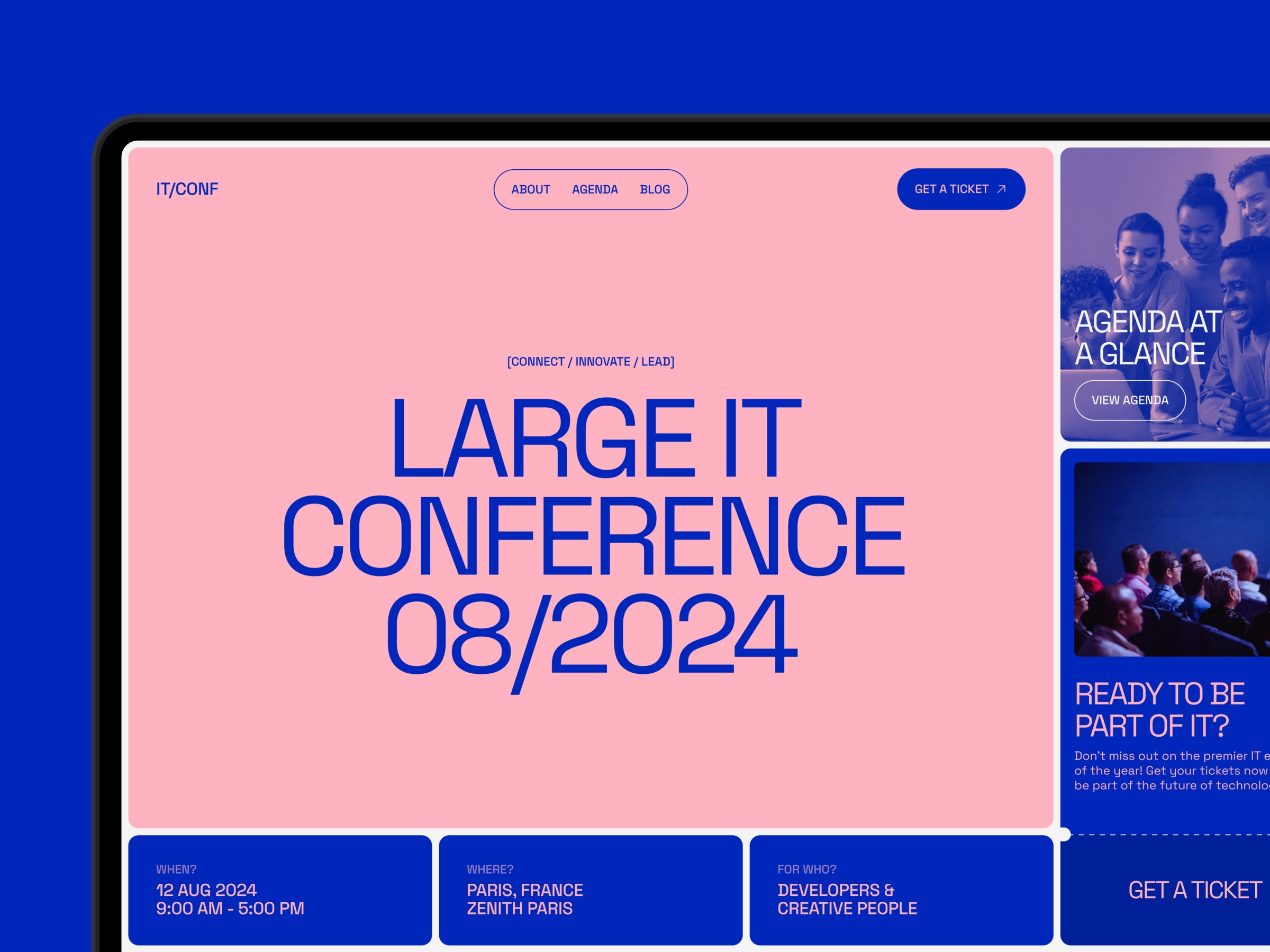IT/CONF: Responsive Blog Website Template by NutsDev — Framer Marketplace