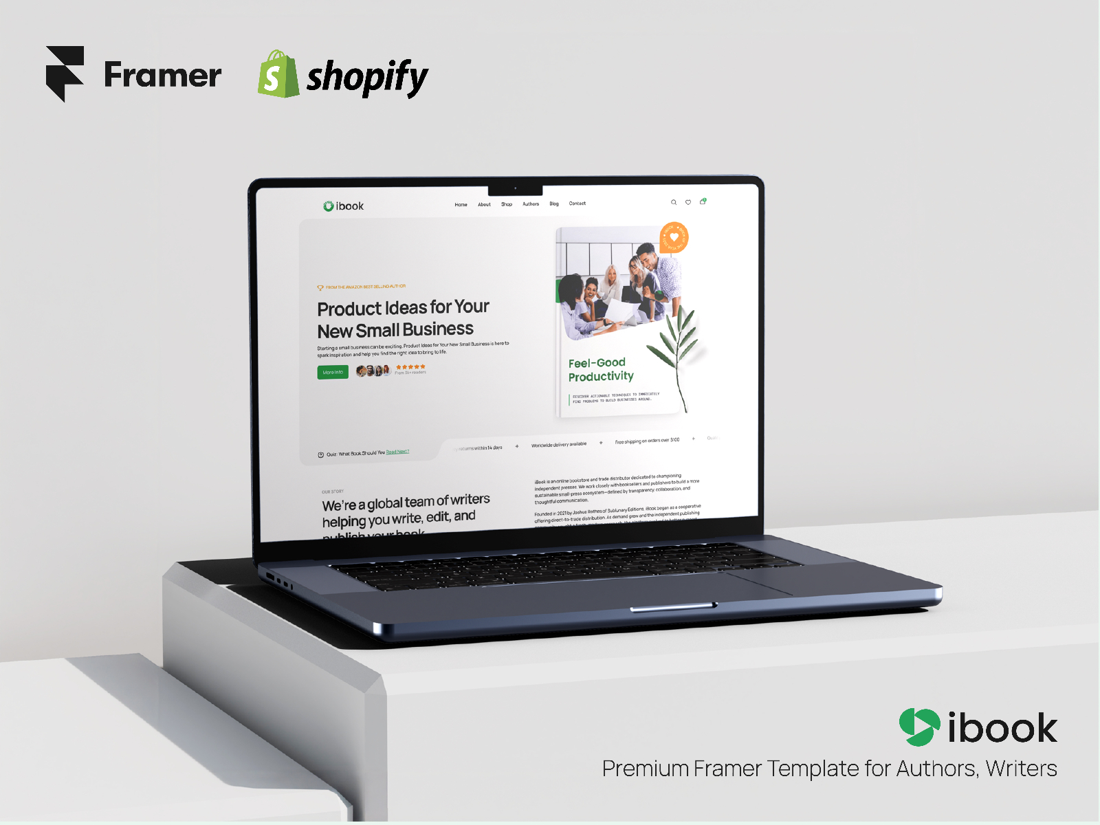 iBook: Responsive Ecommerce Website Template by nxson — Framer Marketplace