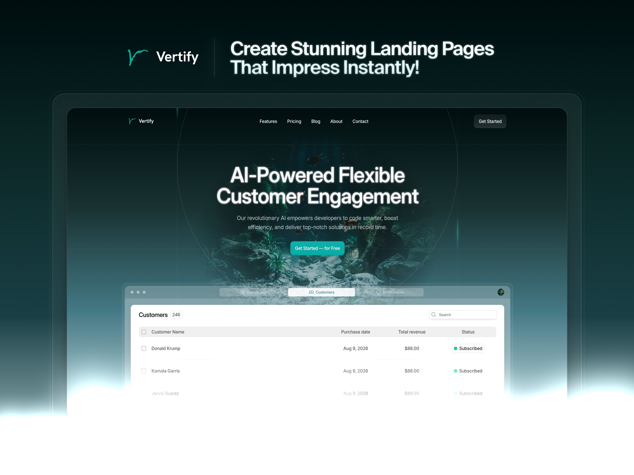 Vertify: Responsive AI Website Template by Alper Diler — Framer Marketplace