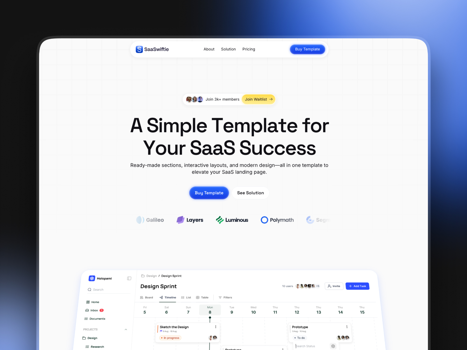 SaaSwiftie: Responsive SaaS Website Template by bilguun — Framer ...