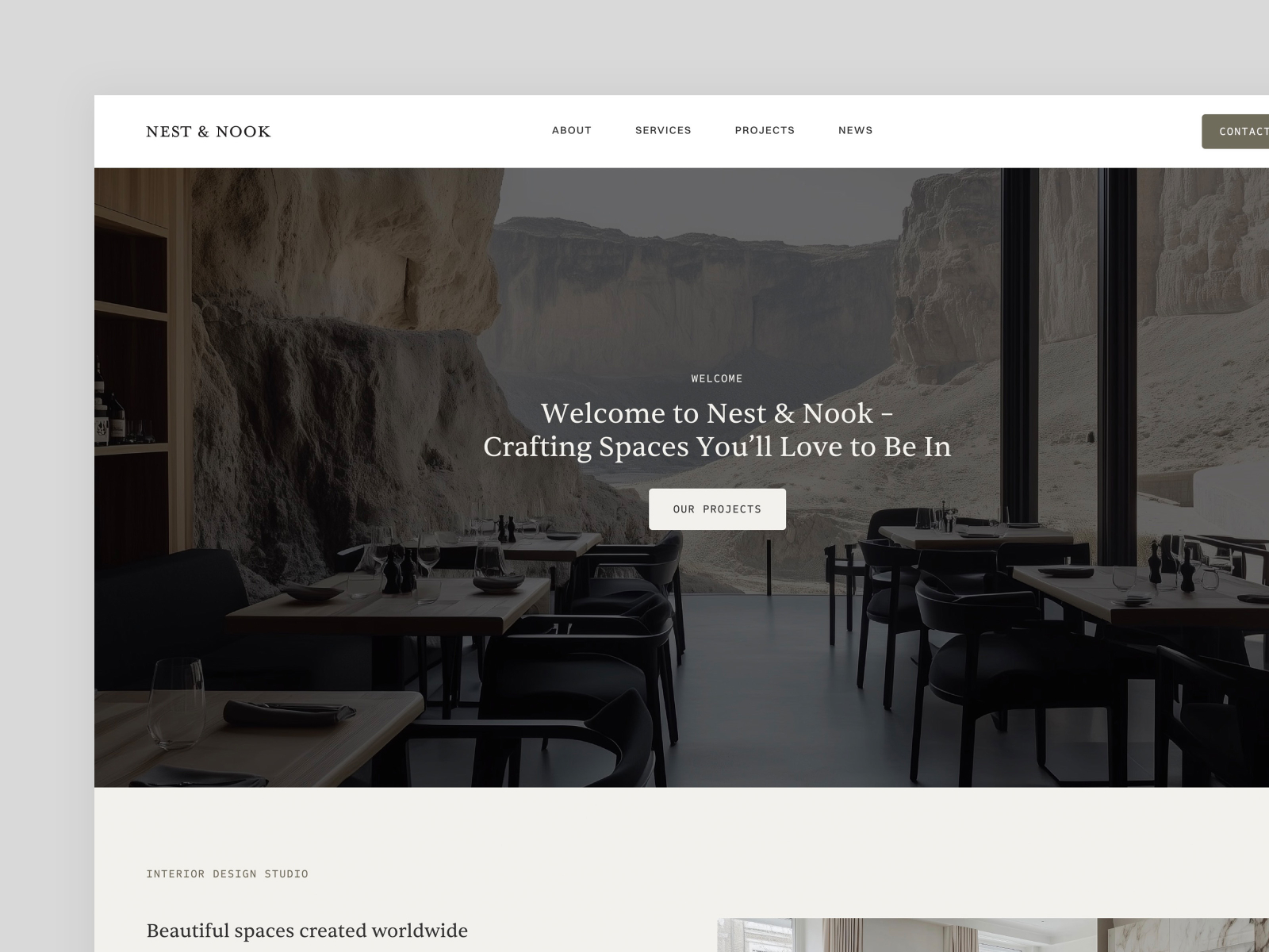 Nest & Nook - Interior Design Template — Framer Marketplace