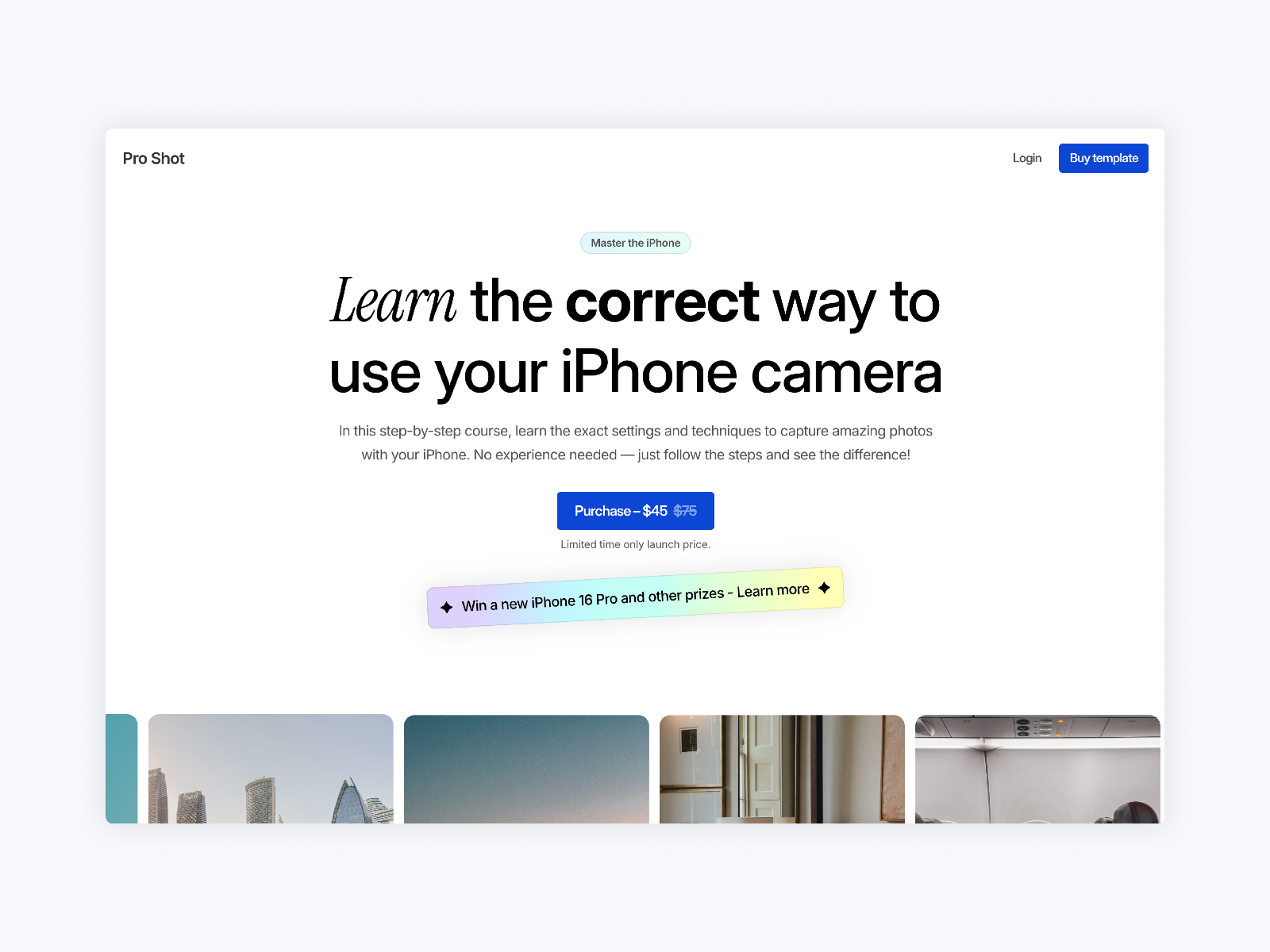 Pro Shot: Responsive Photography Website Template by Ramish Aziz ...