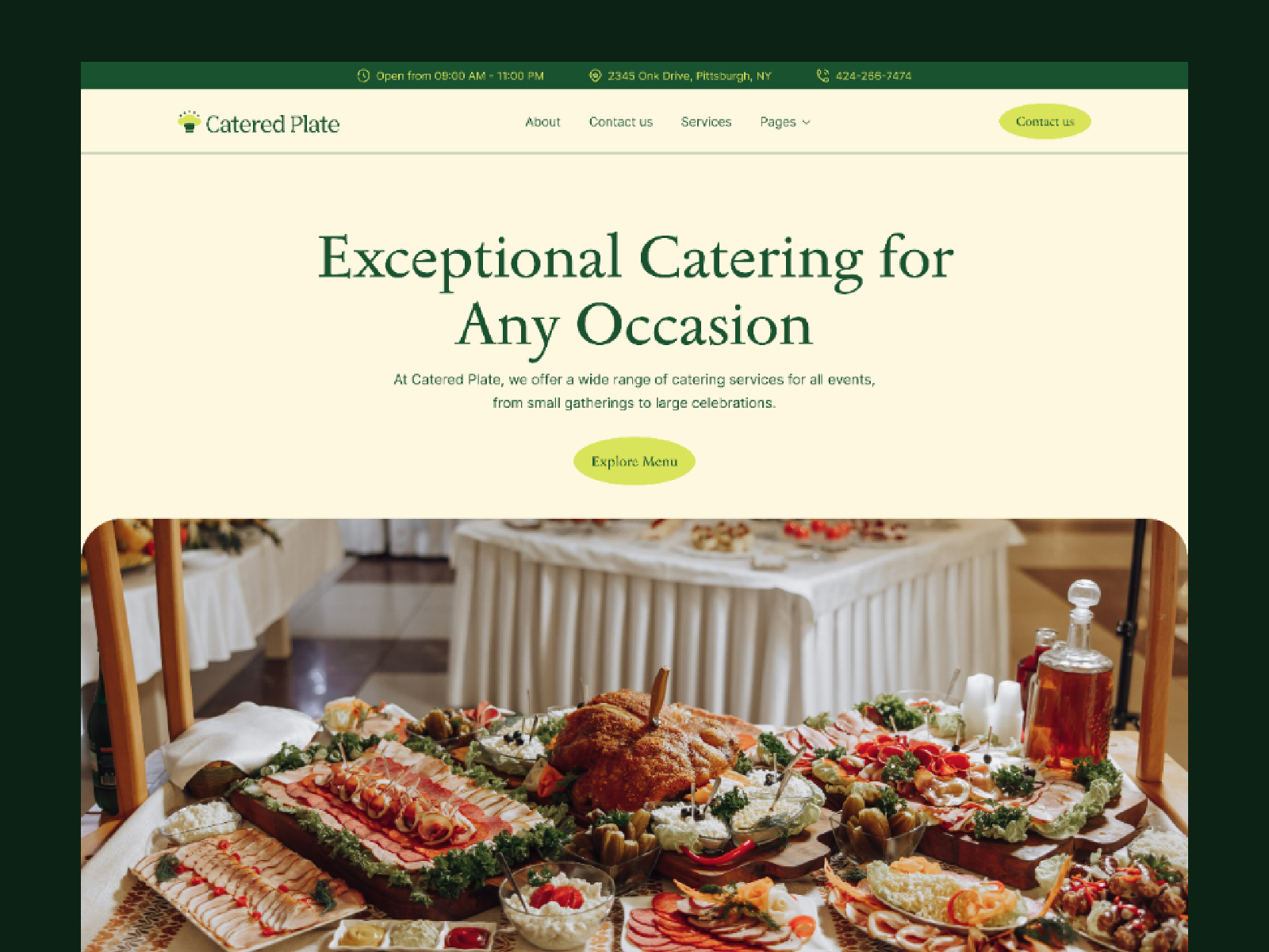 CateredPlate: Responsive Restaurant Website Template by Ui Mile ...
