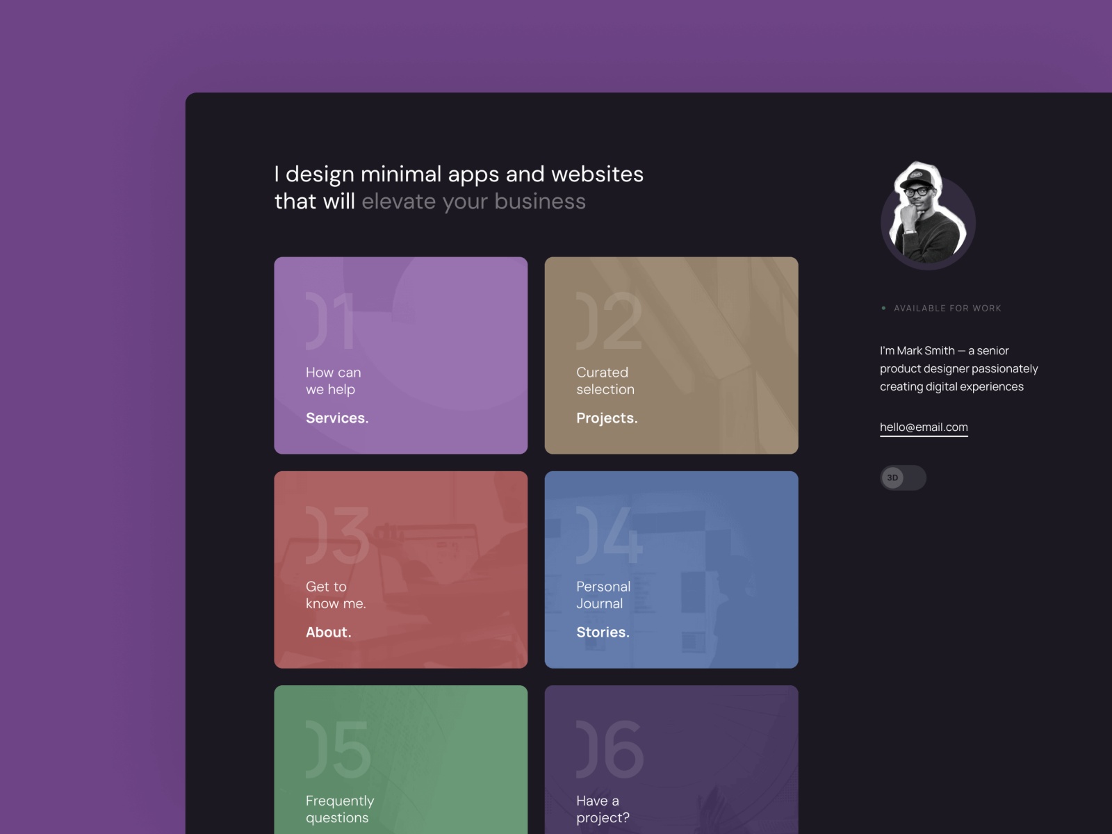 Boxo: Responsive Personal Website Template by CocoBasic — Framer ...