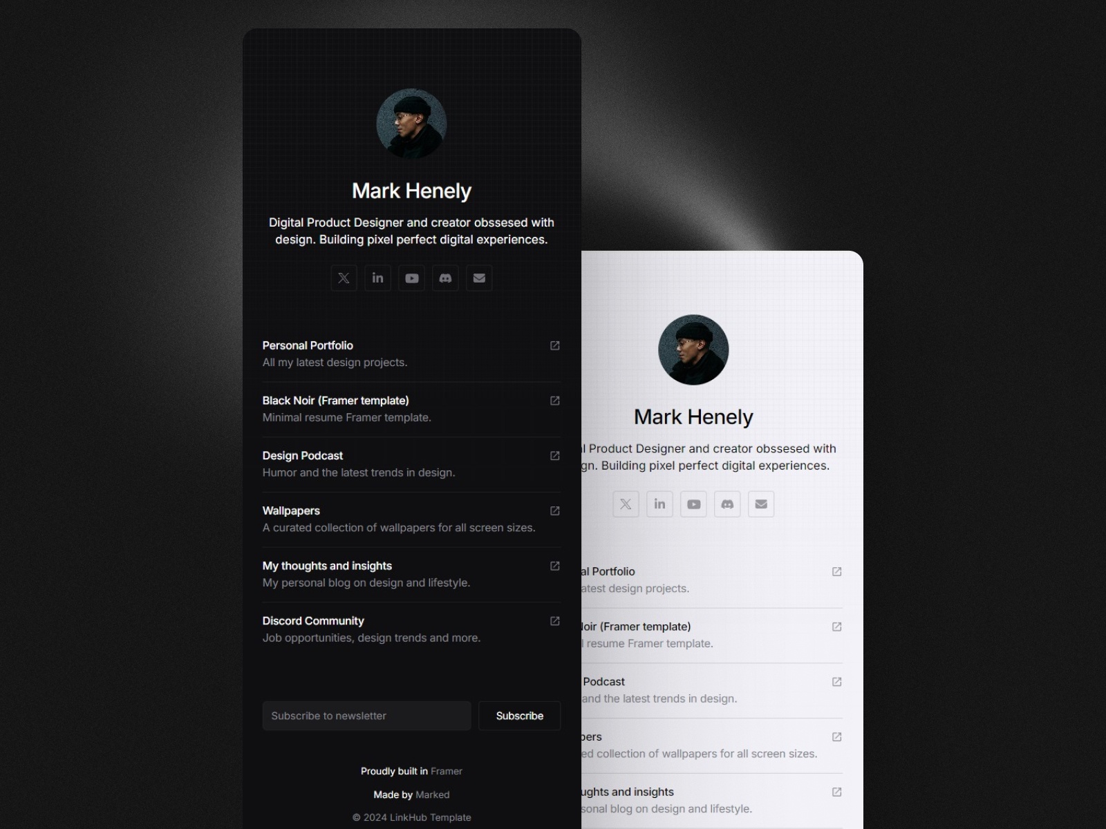 LinkHub: Free Business Website Template by Mark Novak — Framer Marketplace