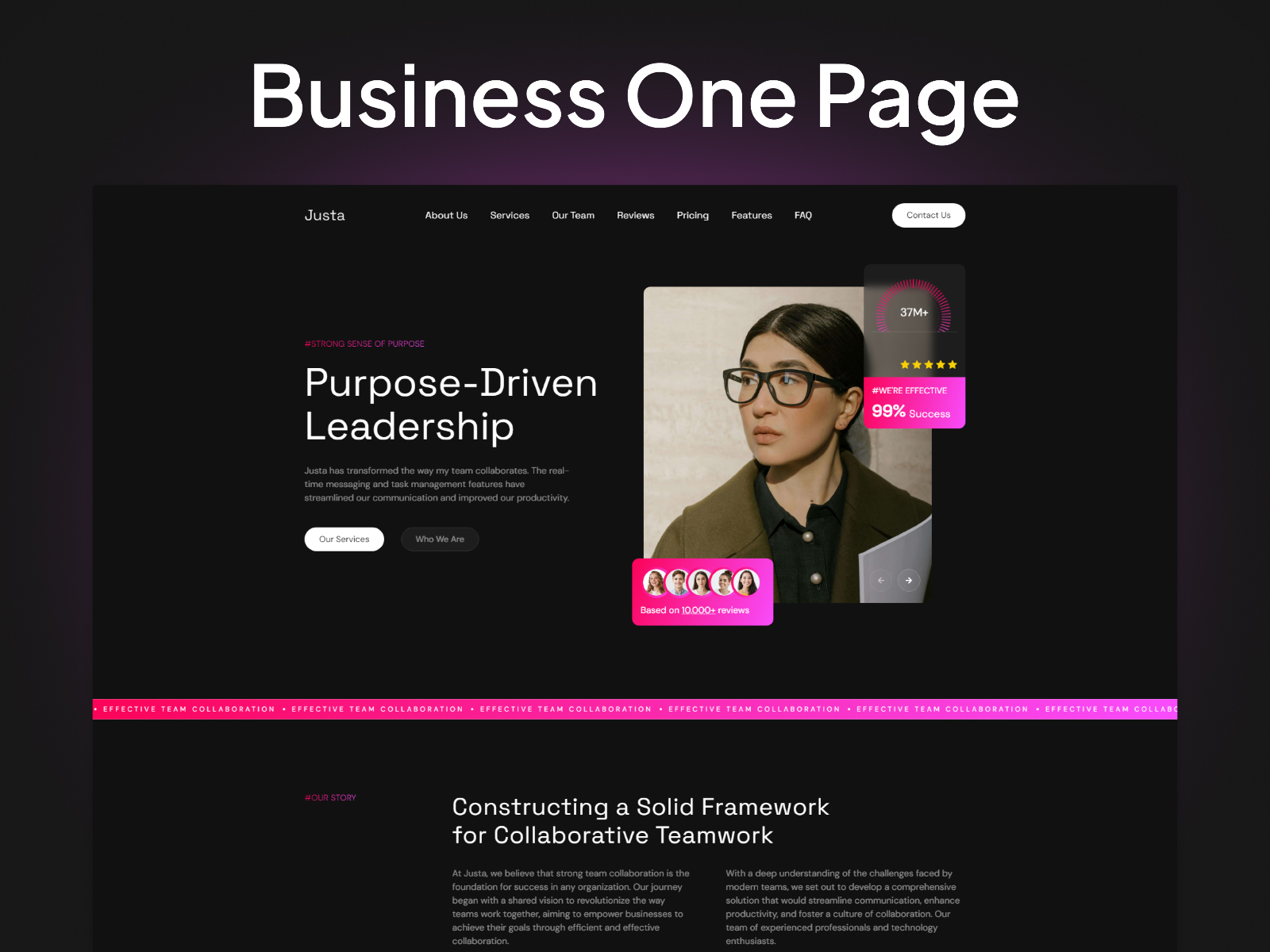Justa: Responsive Business Website Template by fourtwelve — Framer Marketplace