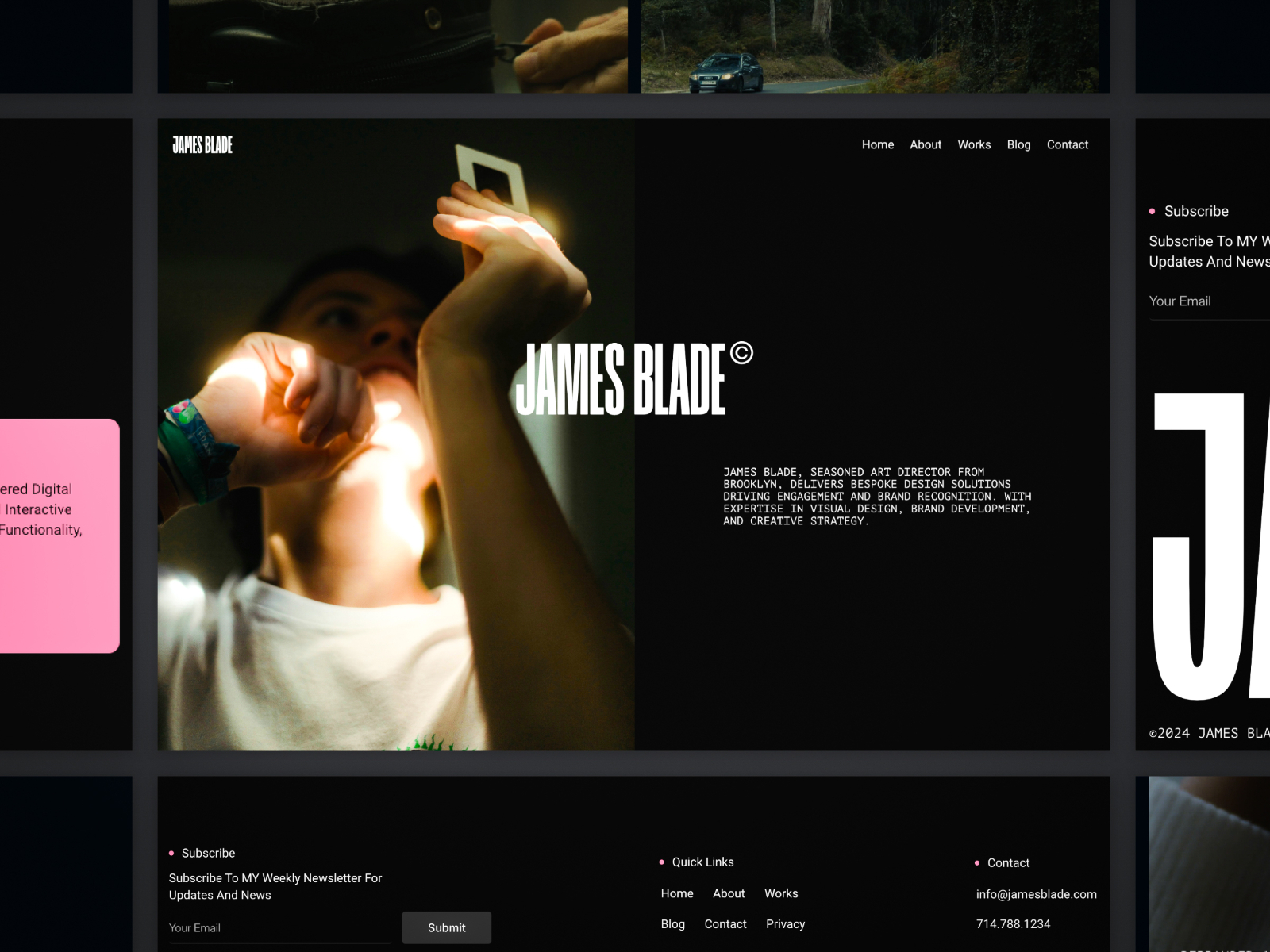 James Blade : Responsive Photography Website Template by Flowit Supply — Framer Marketplace
