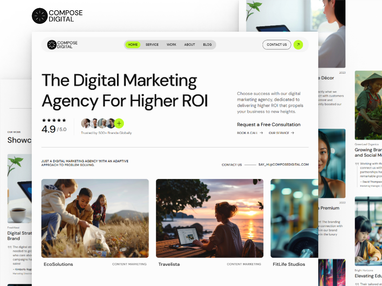 Compose Digi: Free Agency Website Template by Marcframe — Framer Marketplace
