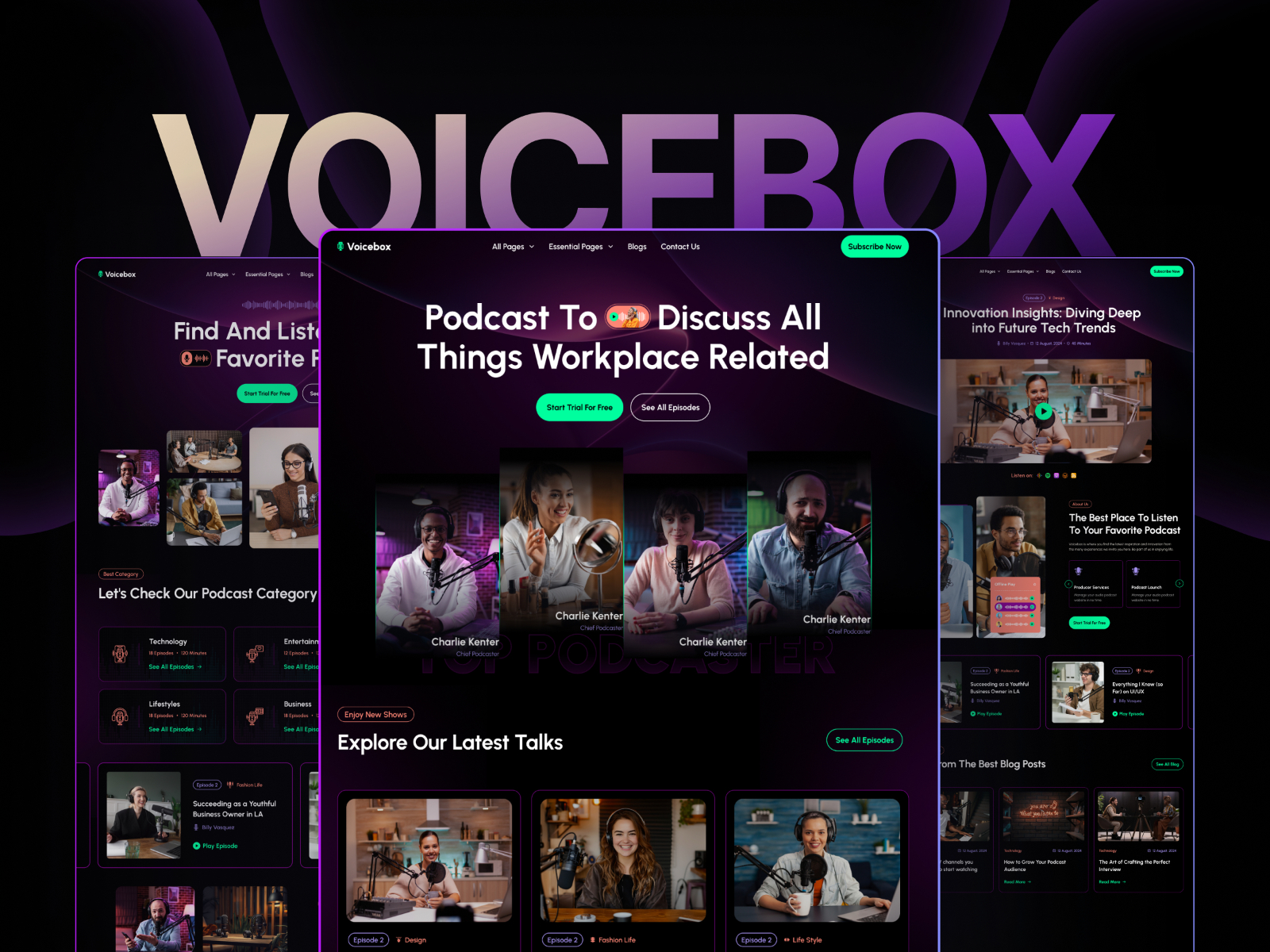 Voicebox: Responsive Radio & Podcast Website Template by FramerDevs ...