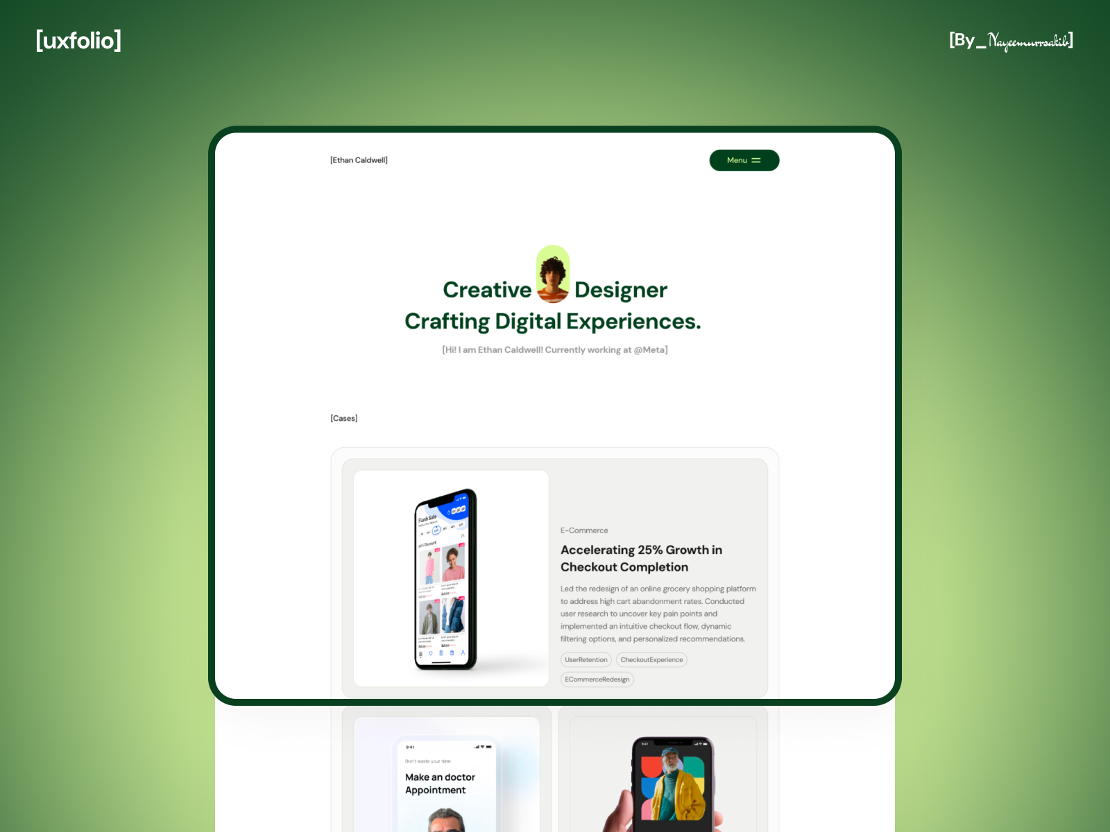 Uxfolio: Free Resume Website Template by NayeemurRSakib — Framer ...