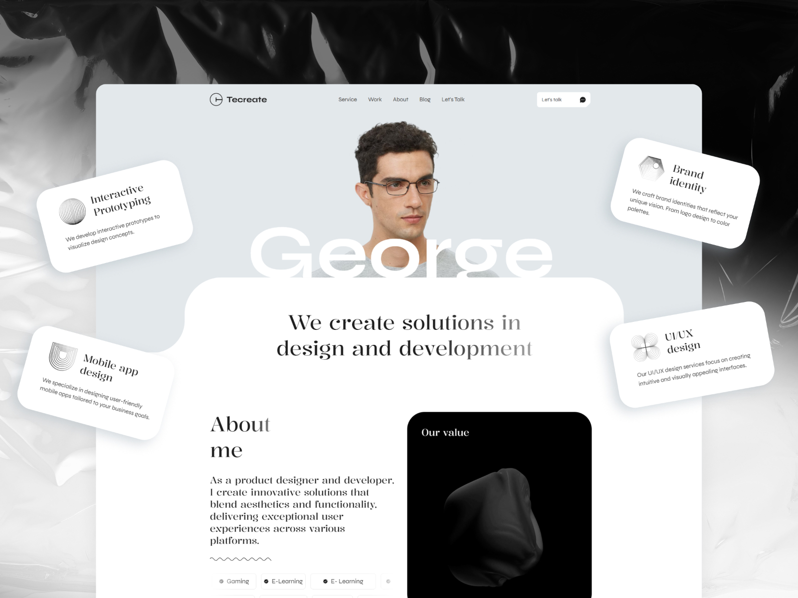 Tecreate: Responsive Portfolio Website Template by VictorFlow — Framer Marketplace