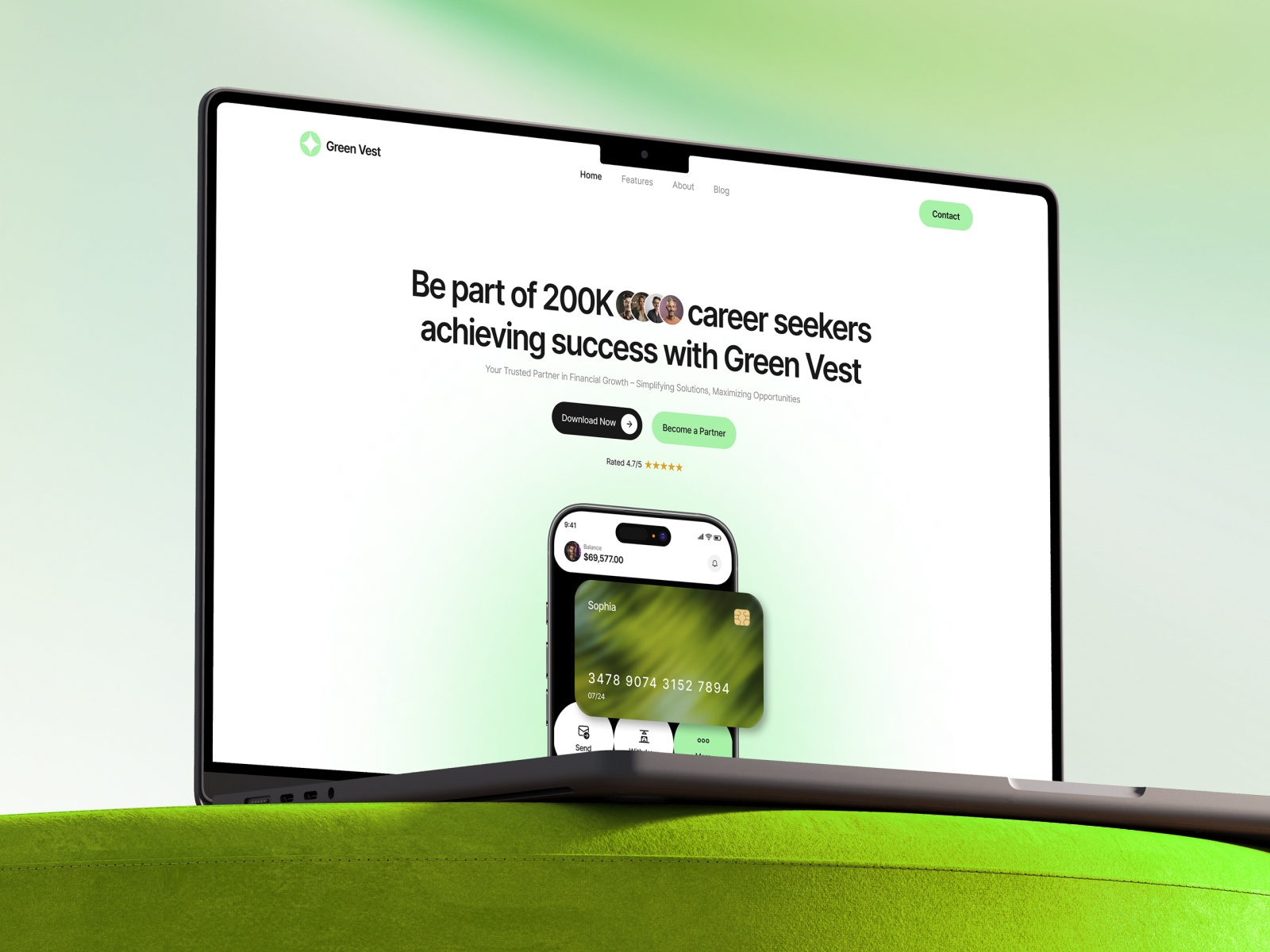 Greenvest: Responsive SaaS Website Template by Basit A. Khan — Framer ...