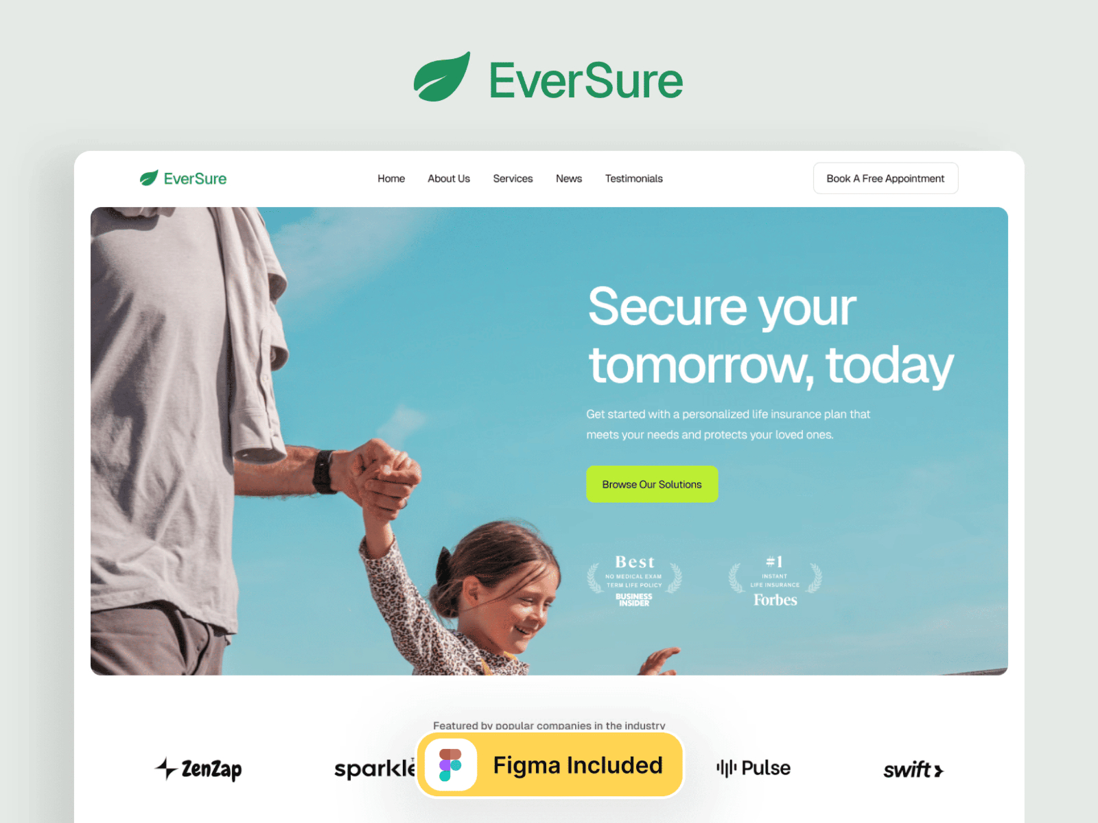 Eversure: Responsive Business Website Template by Framerbite — Framer Marketplace