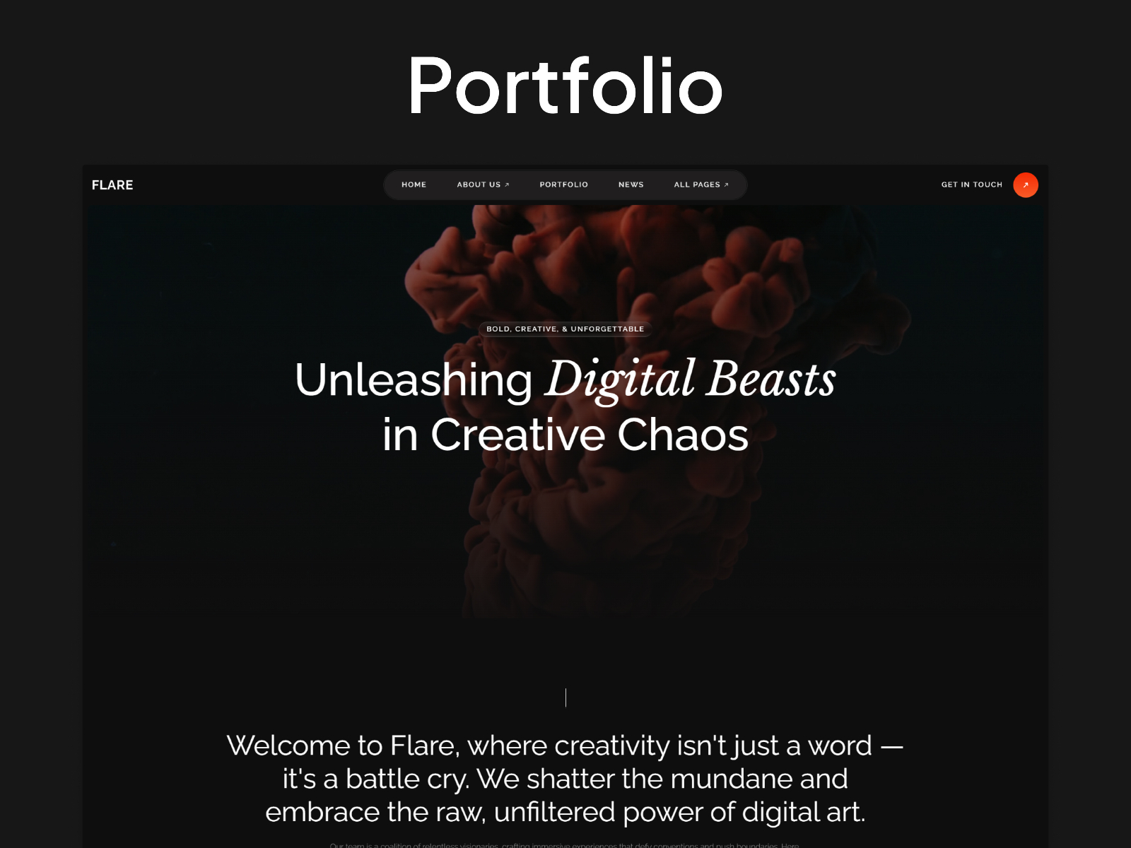 Flare: Responsive Portfolio Website Template by fourtwelve — Framer ...