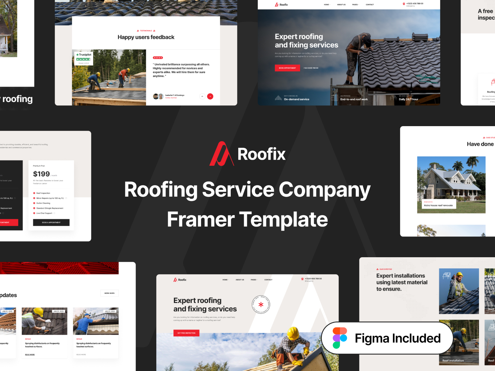 Roofix: Responsive Business Website Template by RedDevs — Framer Marketplace