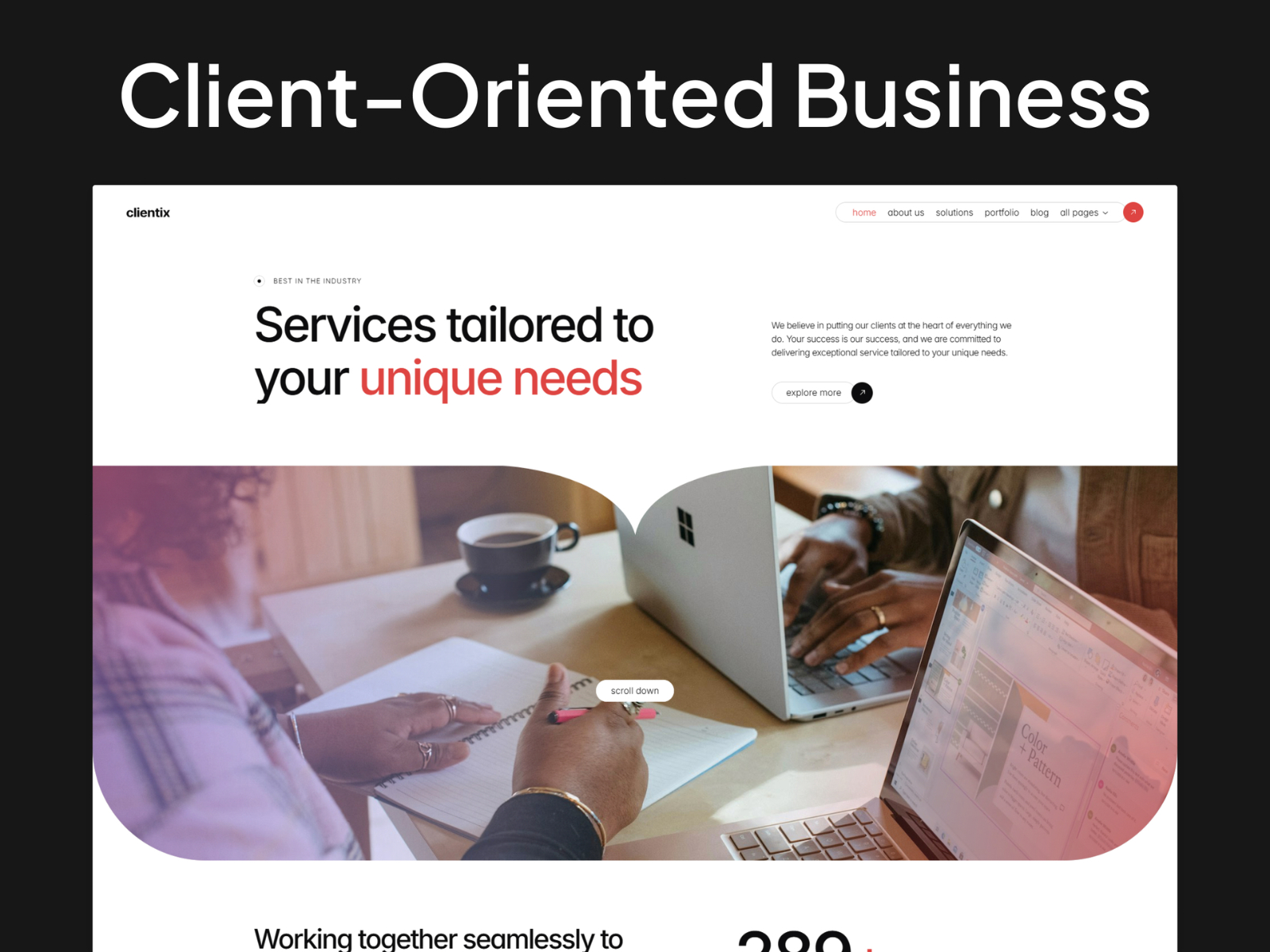 Clientix: Responsive Business Website Template by fourtwelve — Framer Marketplace