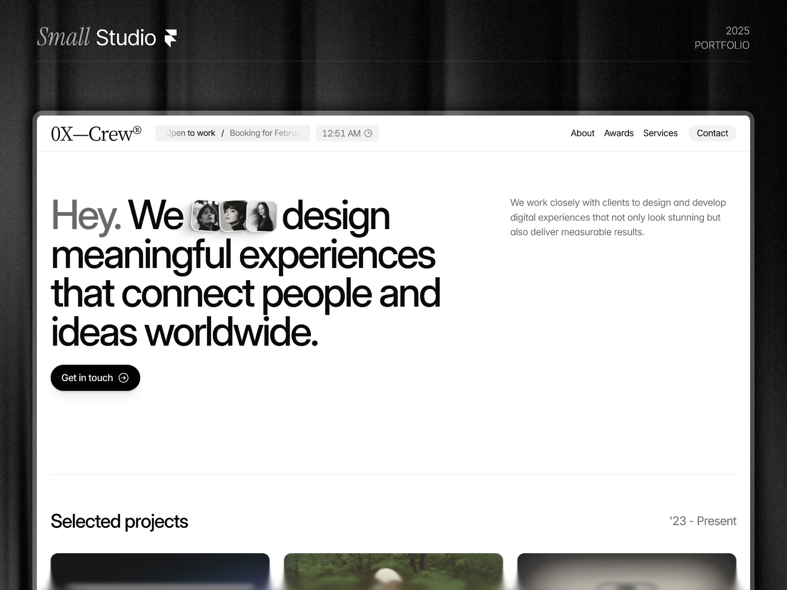 Small Studio: Free Portfolio Website Template by Akim — Framer Marketplace