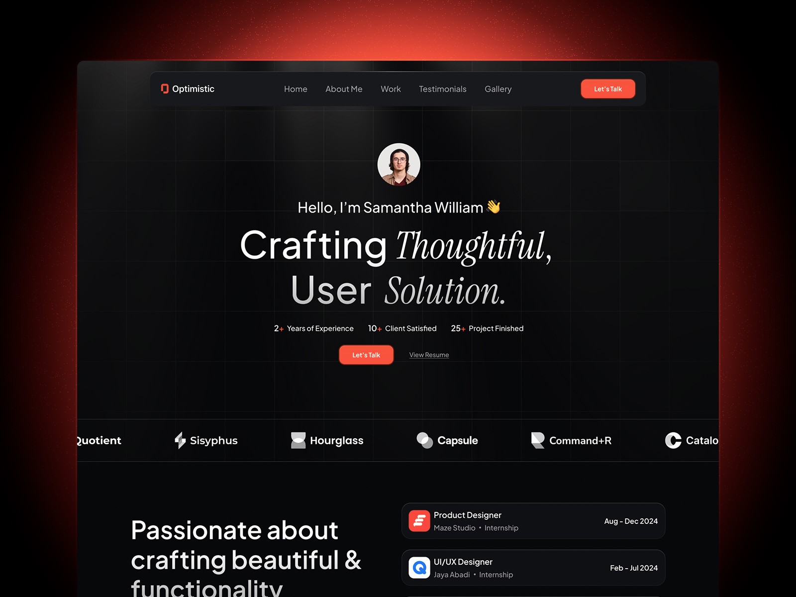Optimistic: Free Personal Website Template by Lapieto Supply — Framer Marketplace