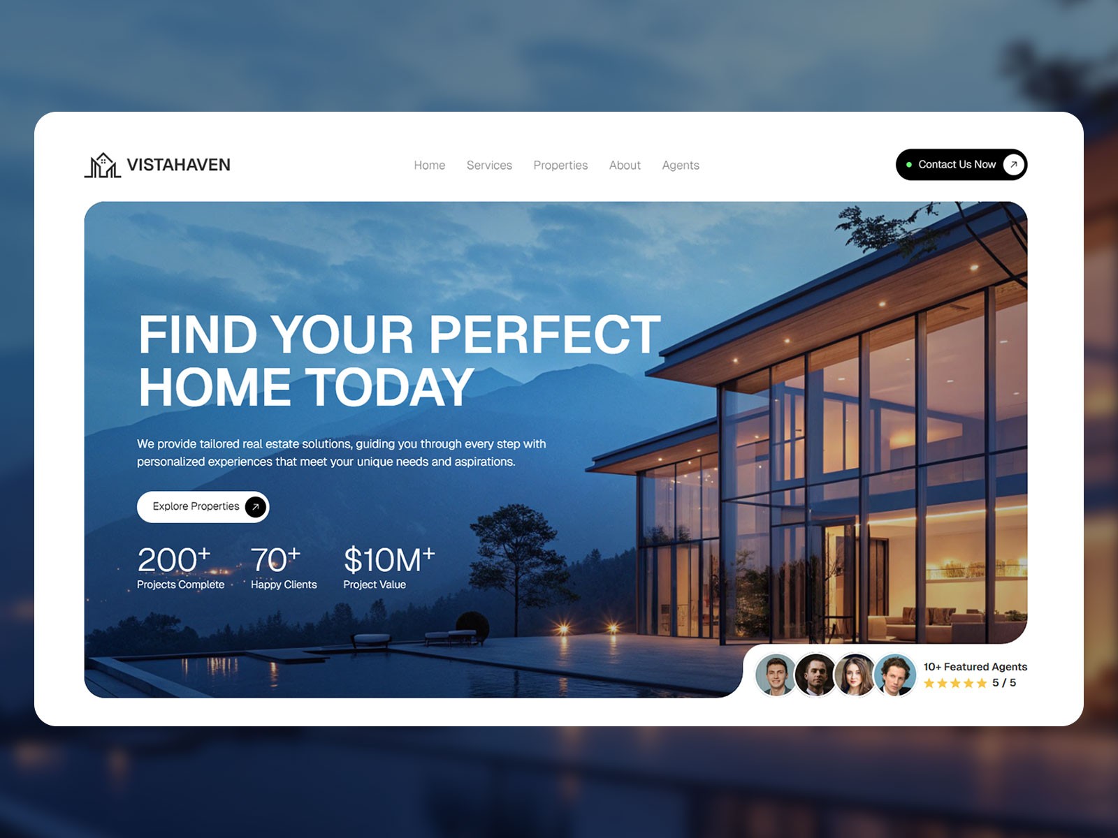 VistaHaven: Free Landing Page Website Template by oldshen — Framer Marketplace