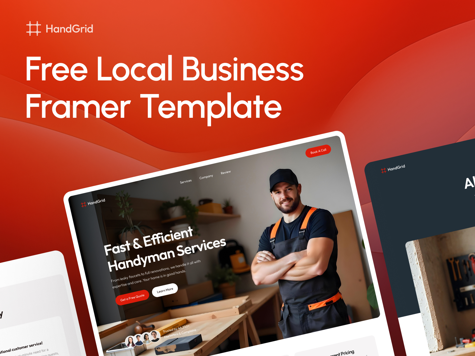 HandGrid: Free Business Website Template by Framerbite — Framer Marketplace