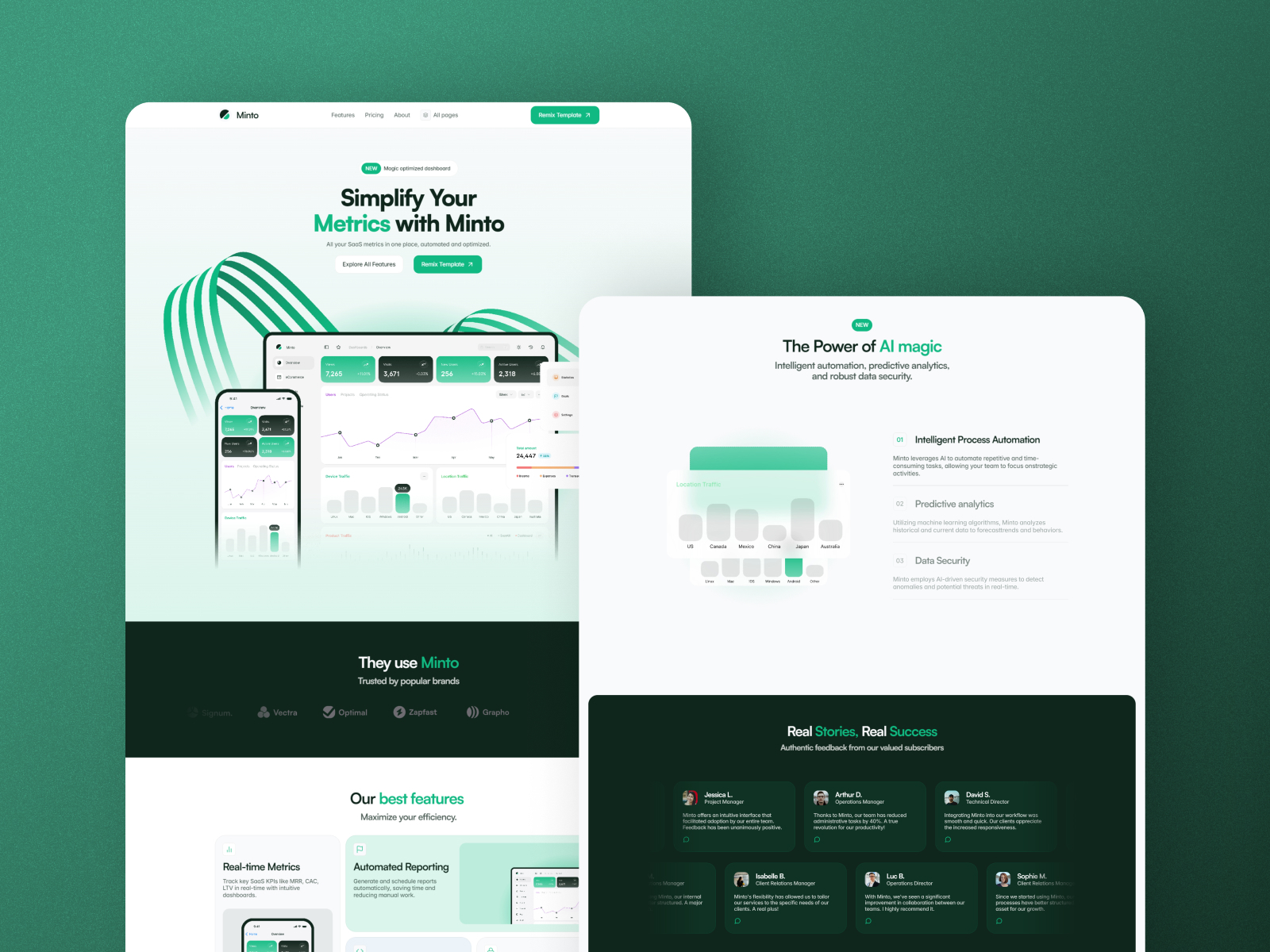 Minto: Responsive SaaS Website Template by FNZO — Framer Marketplace