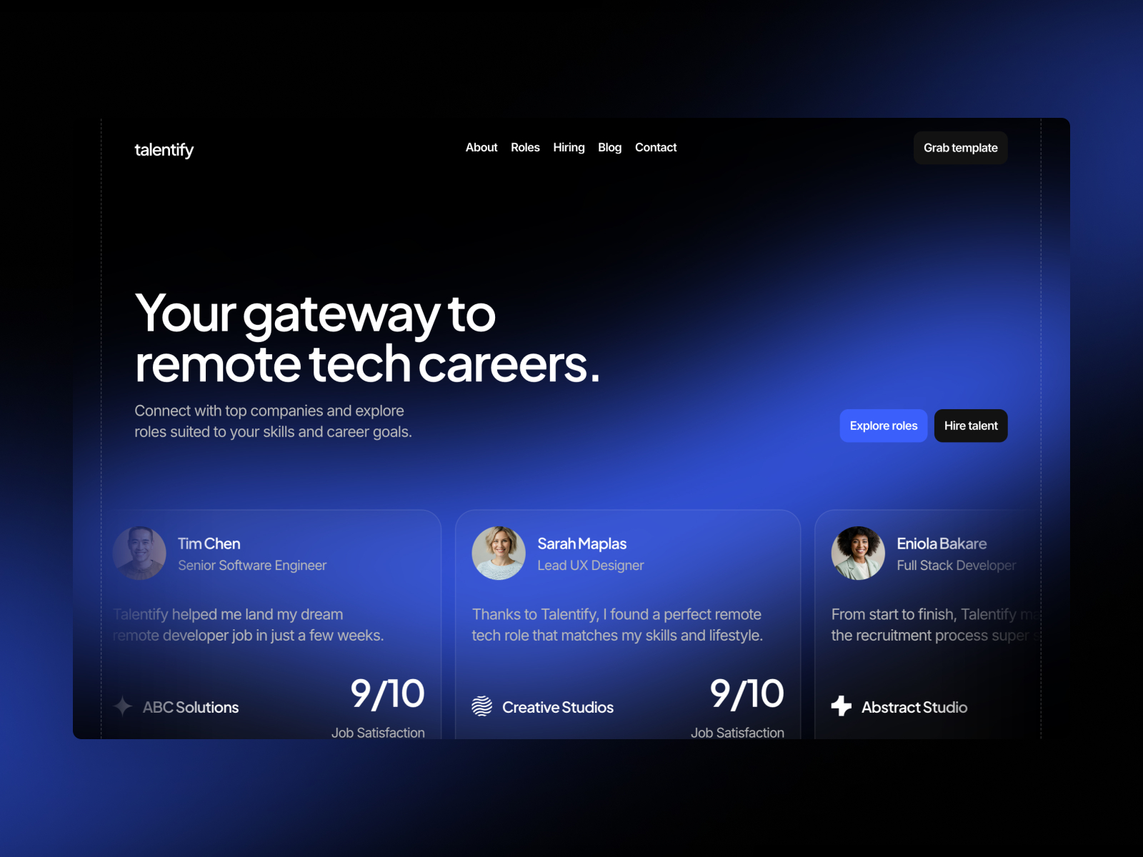 Talentify: Free Agency Website Template by Ramish Aziz — Framer Marketplace