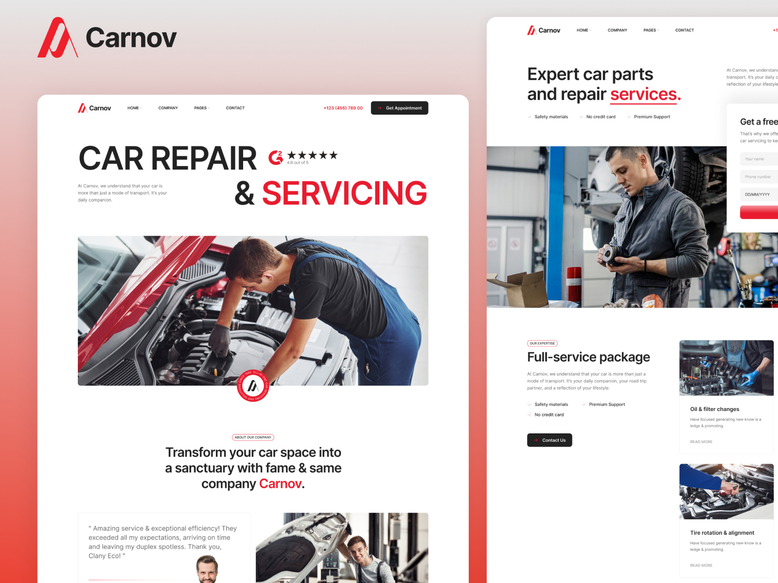 Carnov: Responsive Business Website Template by RedDevs — Framer ...
