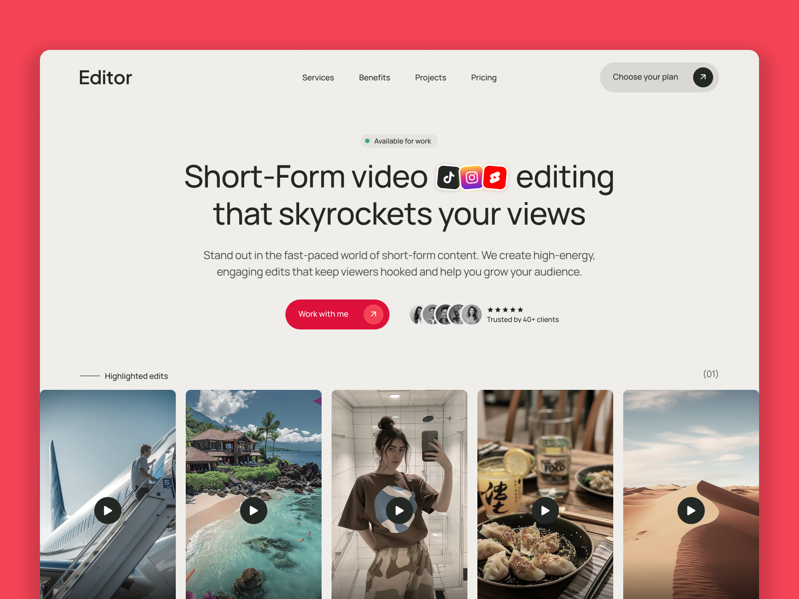 Editor: Responsive Portfolio Website Template by JJ Gerrish — Framer ...