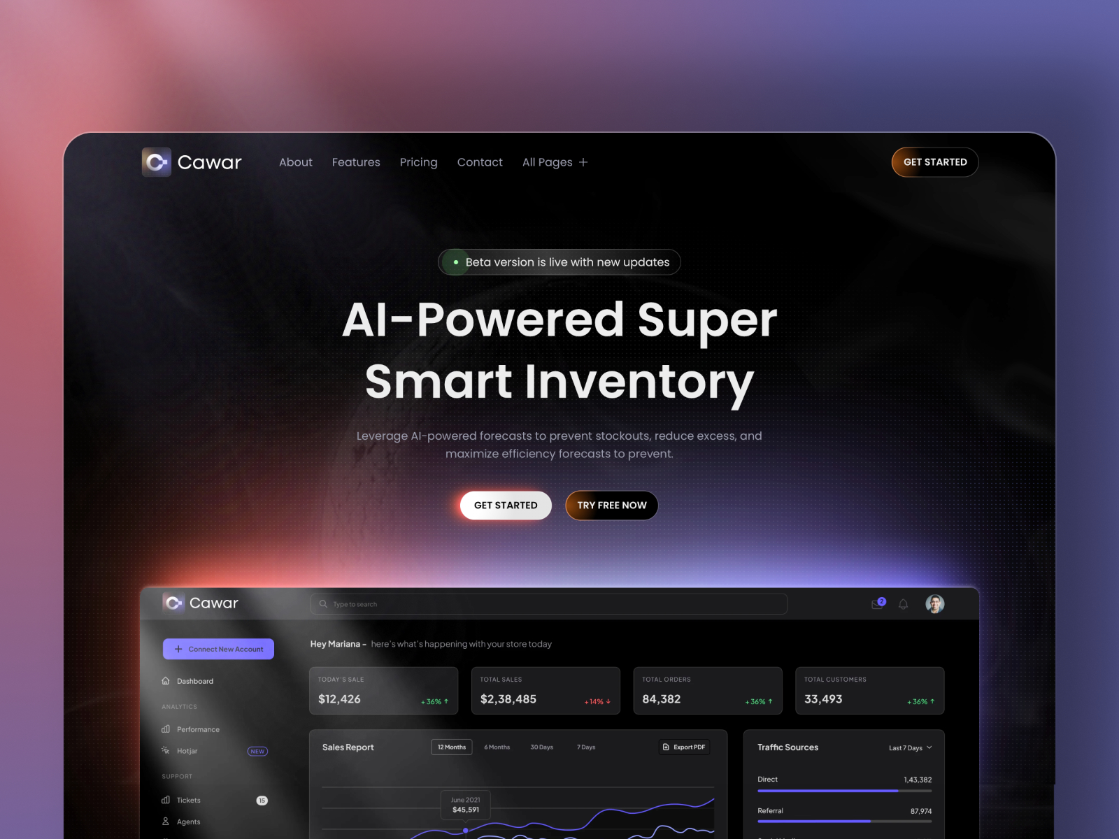 Cawar: Responsive SaaS Website Template by Jitu Raut — Framer Marketplace