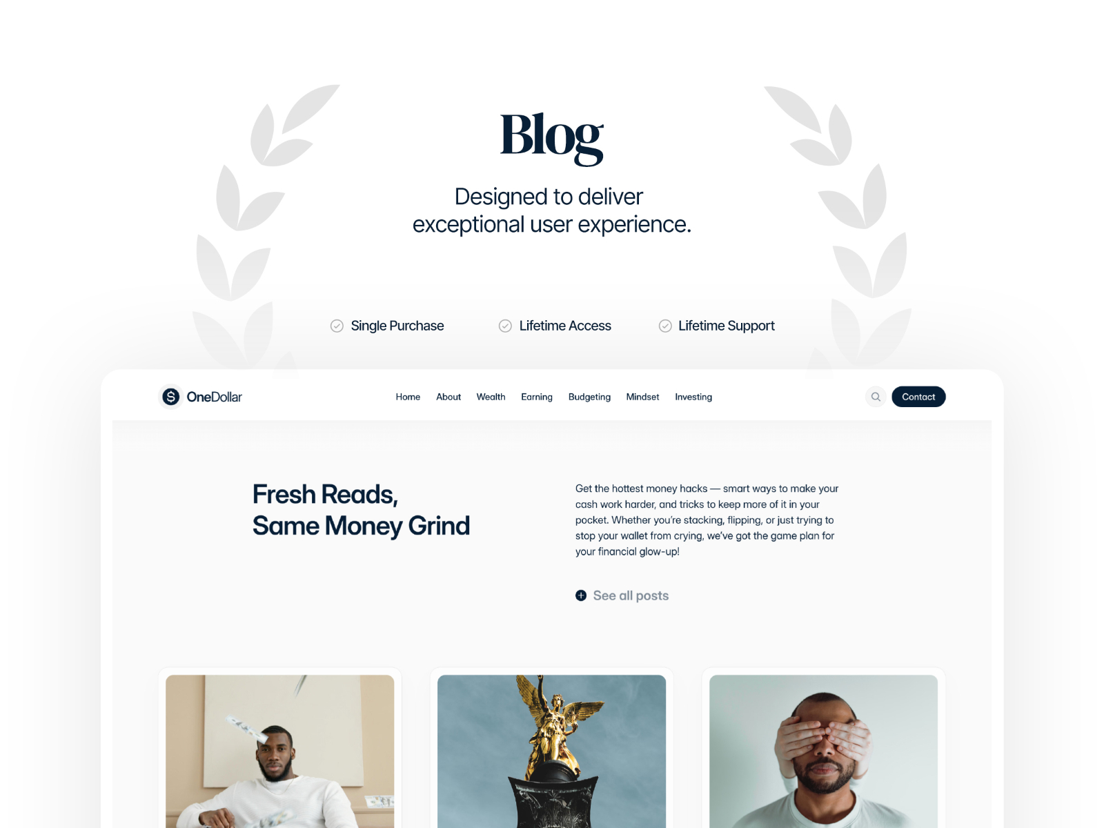 OneDollar: Responsive Blog Website Template by Essa Donzo — Framer ...