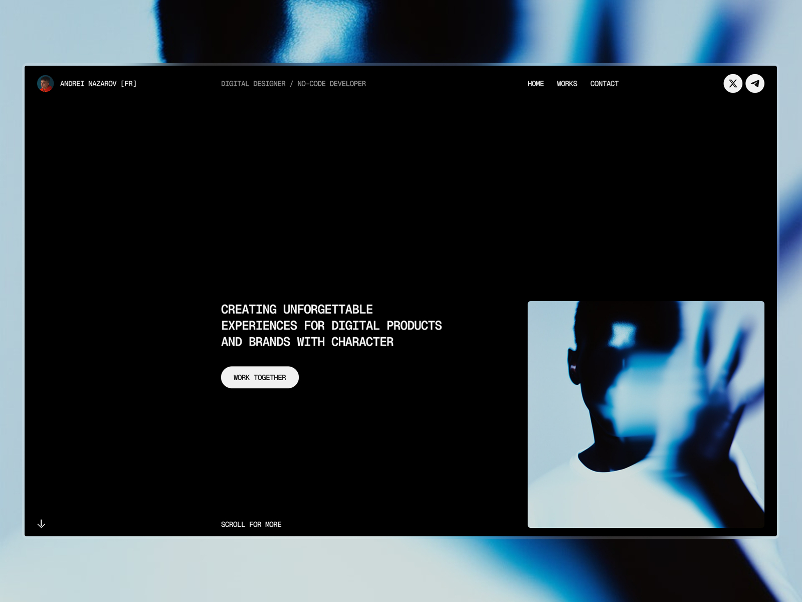 Monotype: Free Portfolio Website Template by Andrei Nazarov — Framer ...