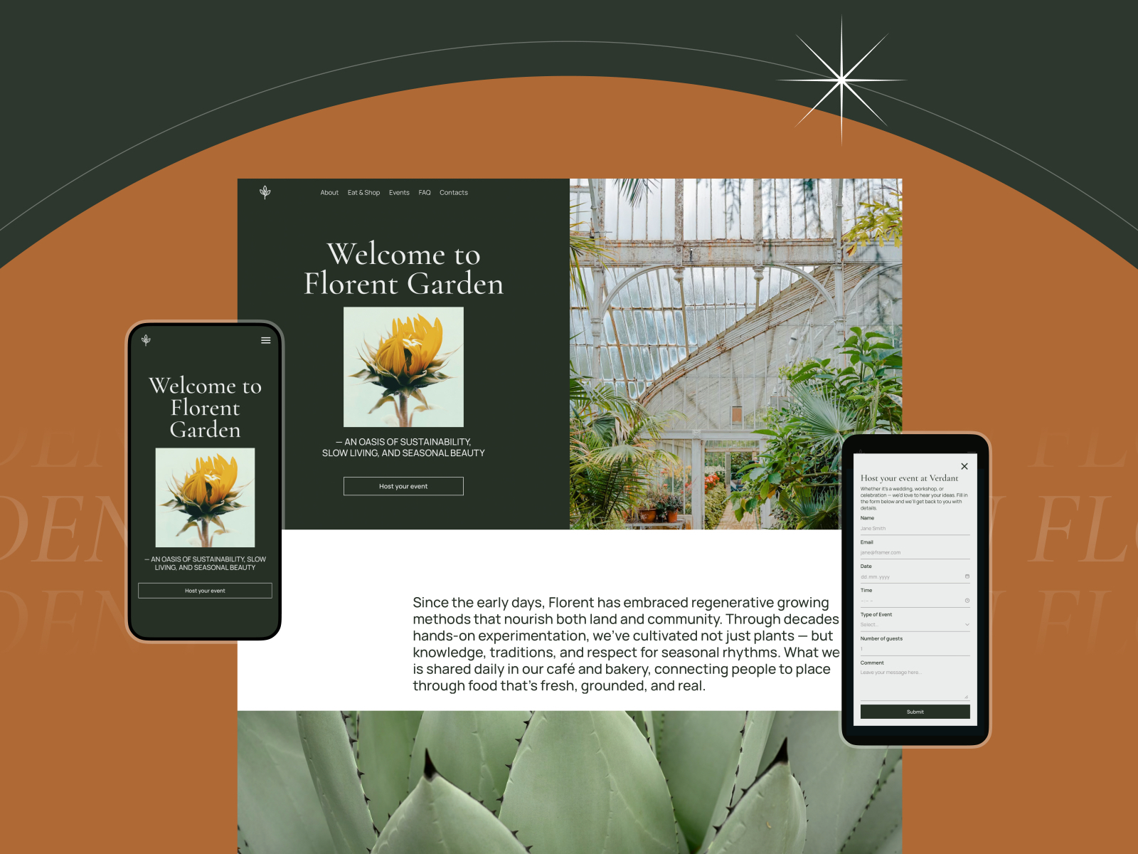 Florent: Responsive Landing Page Website Template by Elizaveta Fomicheva — Framer Marketplace