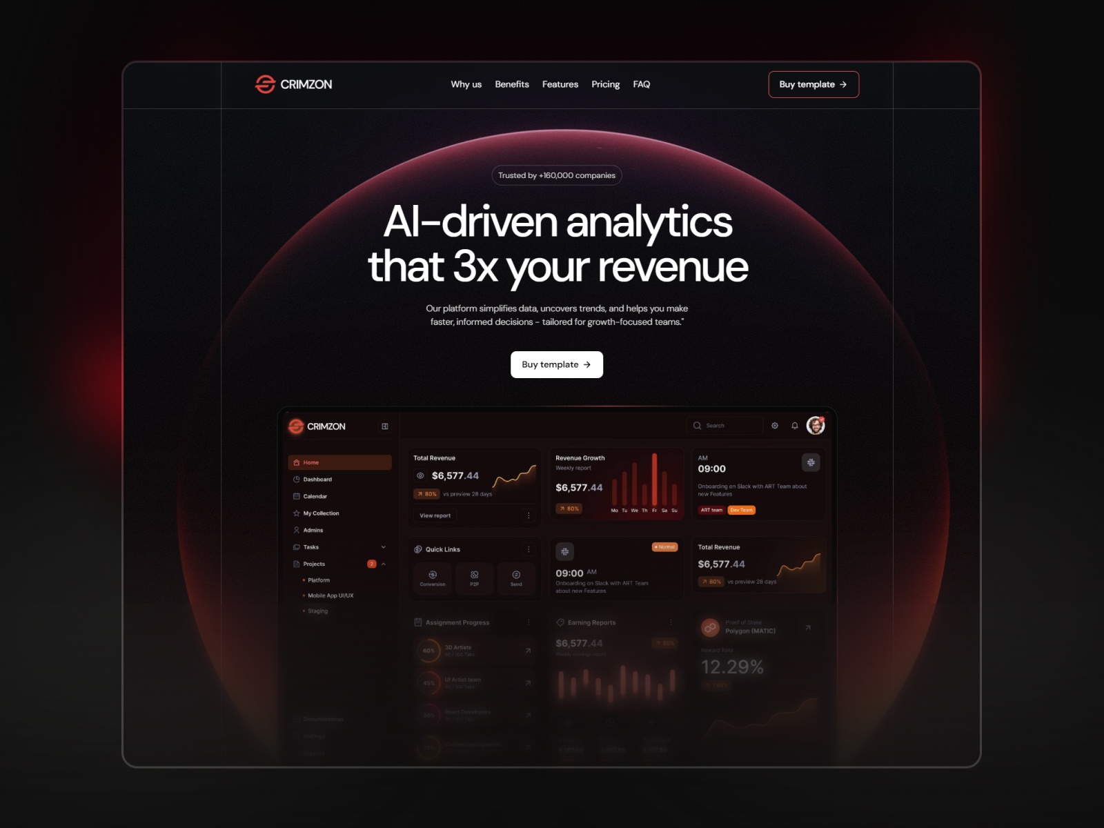 Crimzon: Free SaaS Website Template by Svaco — Framer Marketplace