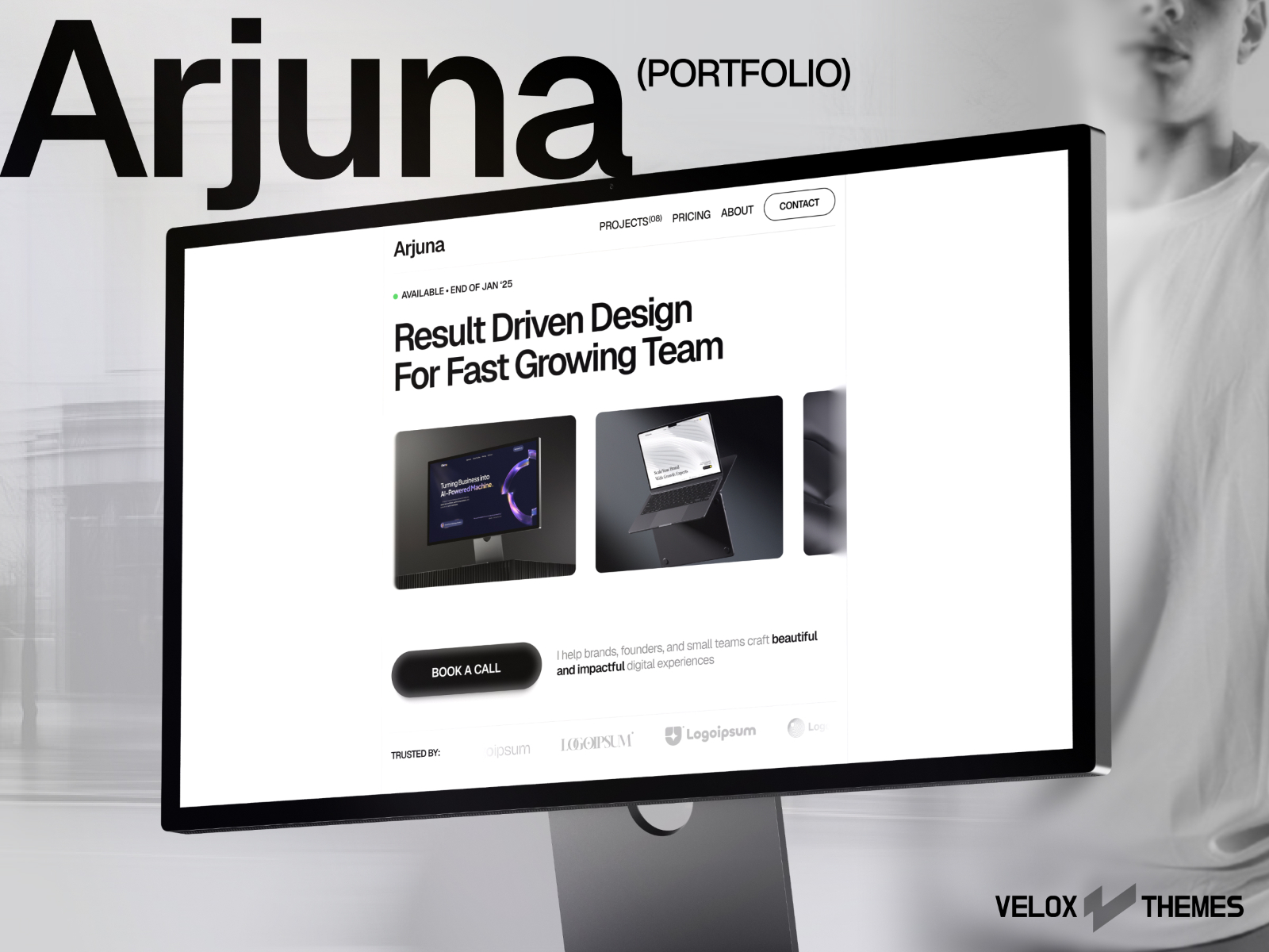 Arjuna: Free Portfolio Website Template by Velox Themes — Framer Marketplace