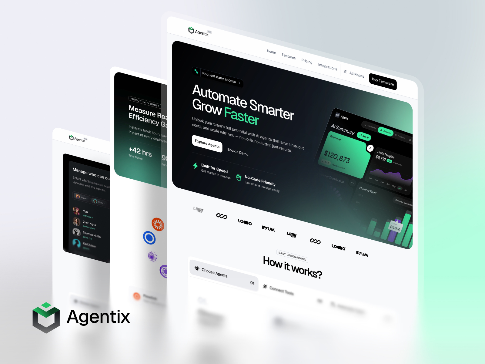Agentix: Responsive SaaS Website Template by Create UI™ — Framer Marketplace