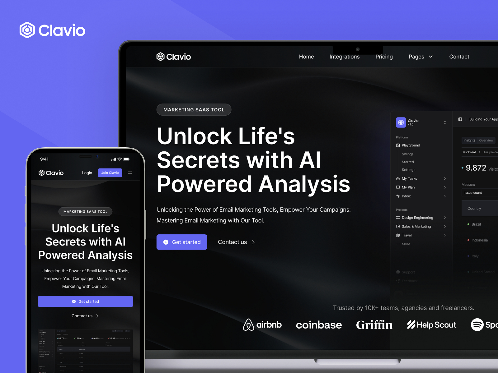 Clavio: Responsive SaaS Website Template by Lamfigo — Framer Marketplace