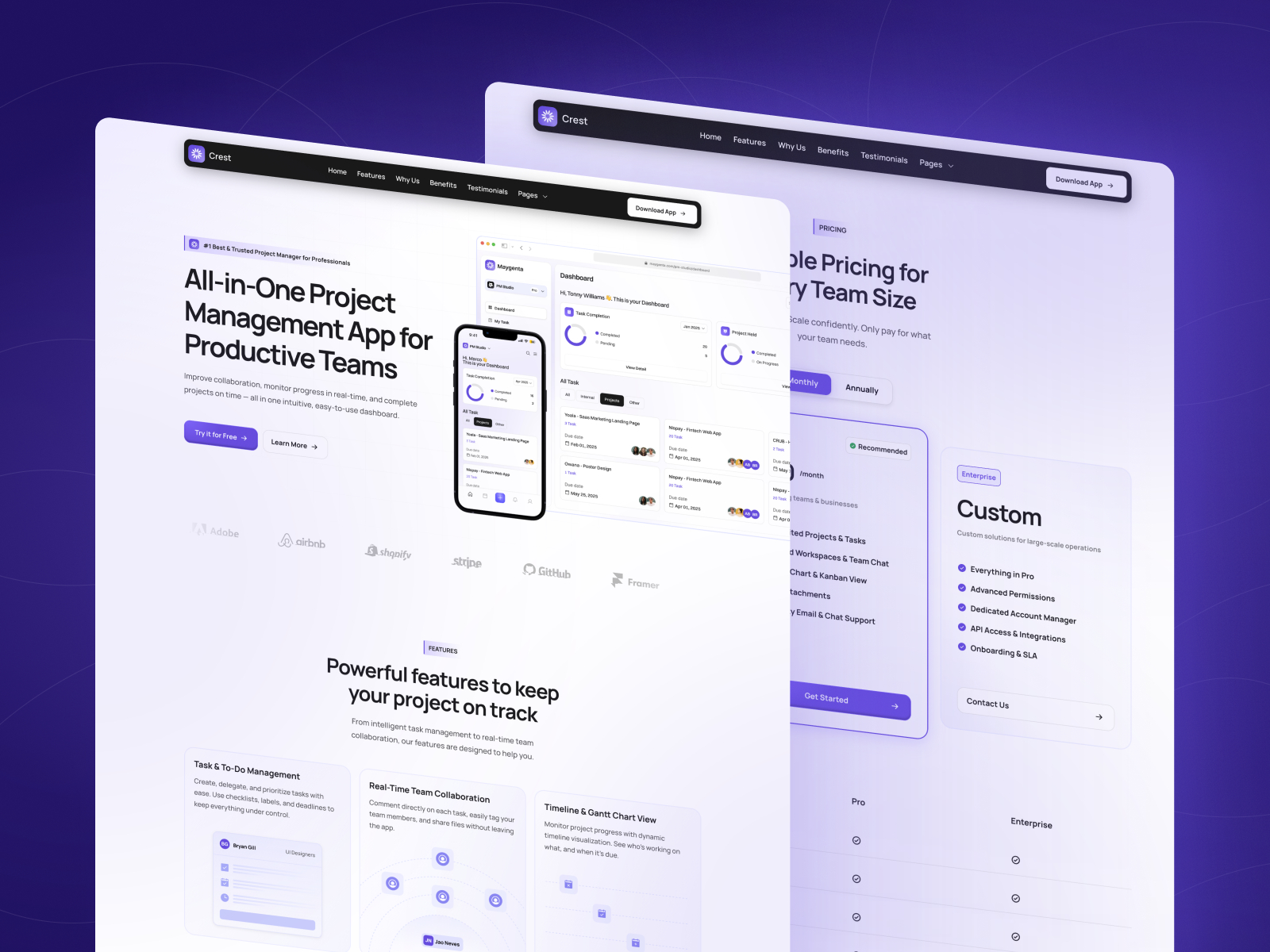 Crest: Free SaaS Website Template by Samar Jamil — Framer Marketplace