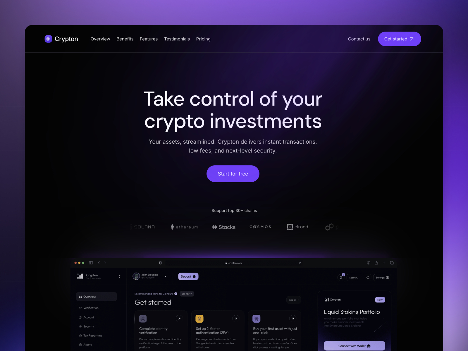 Crypton: Free SaaS Website Template by Michal Opalka — Framer Marketplace