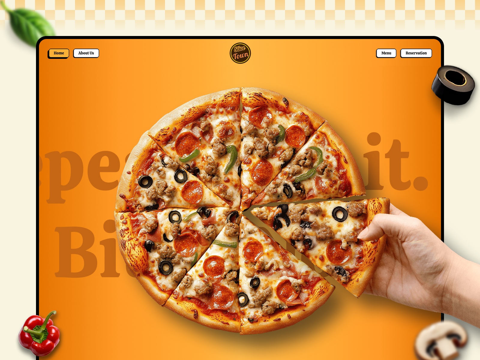 Slice Town: Free Restaurant Website Template by Salim from Webestica ...