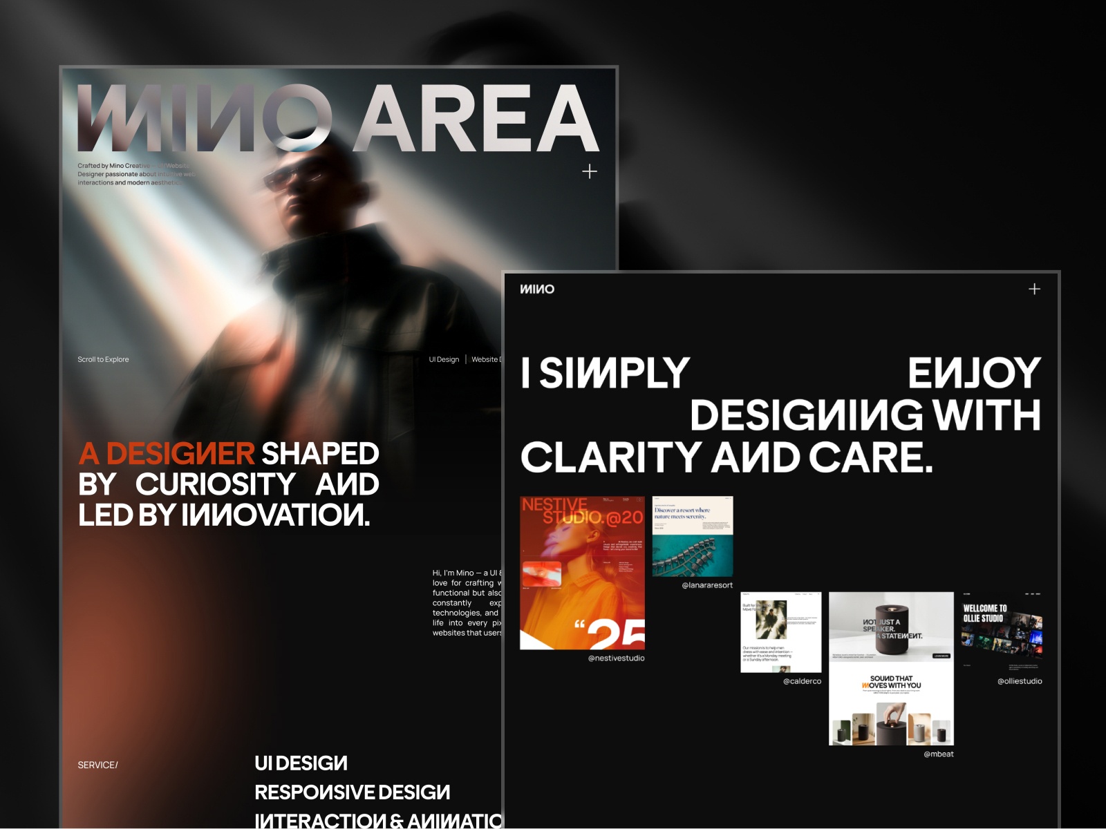 Mino Area: Free Portfolio Website Template by Mino Area — Framer Marketplace