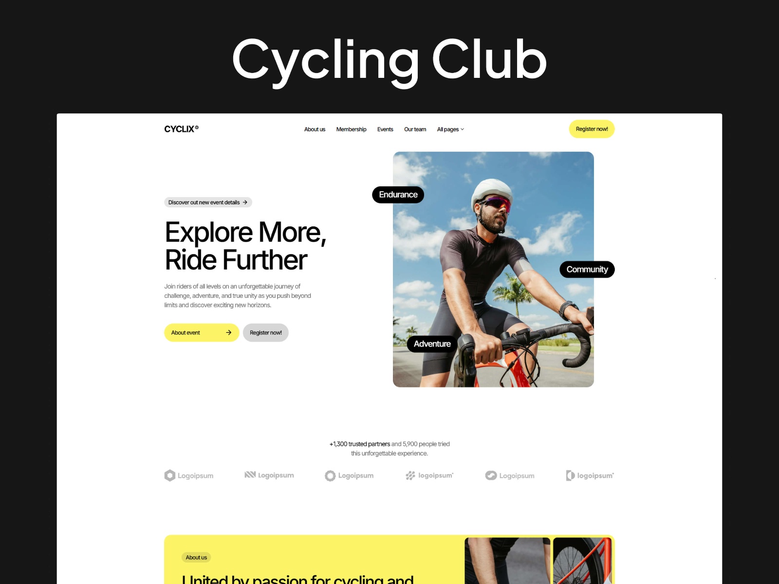 Cyclix: Responsive Sports Website Template by fourtwelve — Framer ...