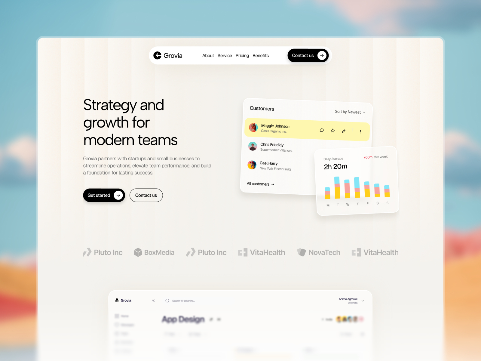 Grovia: Responsive SaaS Website Template by Lunis Design — Framer ...
