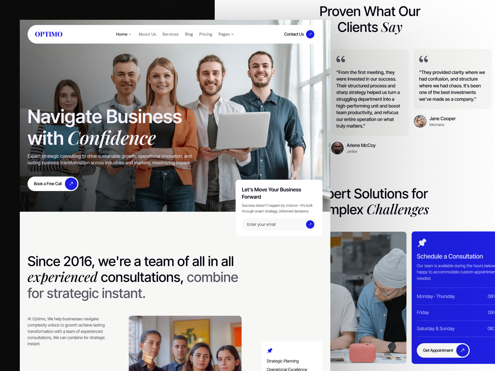 Optimo: Responsive Coaching Website Template by Pentaclay — Framer ...