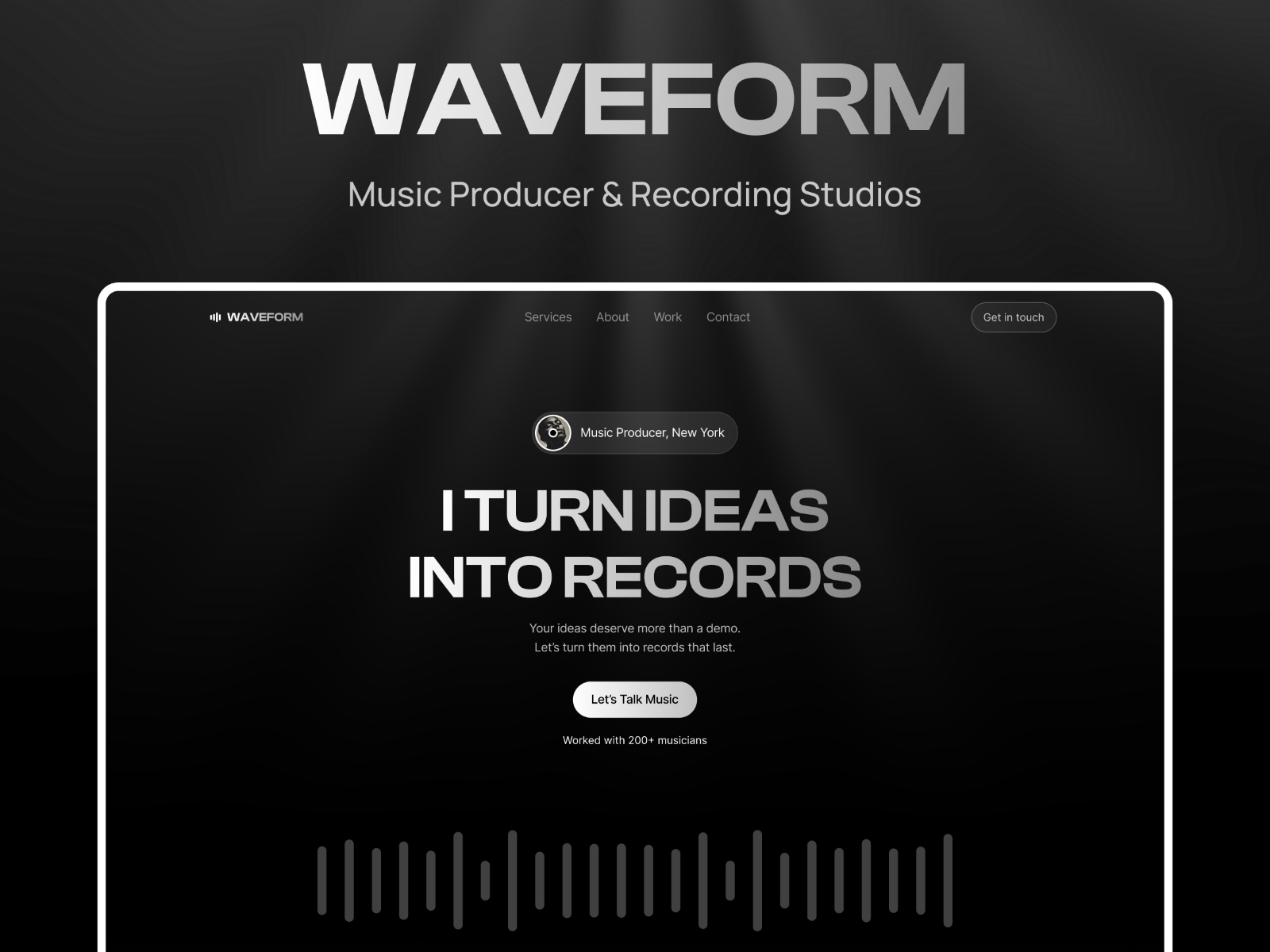 Waveform: Free Landing Page Website Template by Adam Sebesta — Framer ...